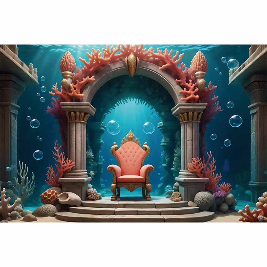 Undersea Thr Birthday Photography Background Baby Mermaid Party ...