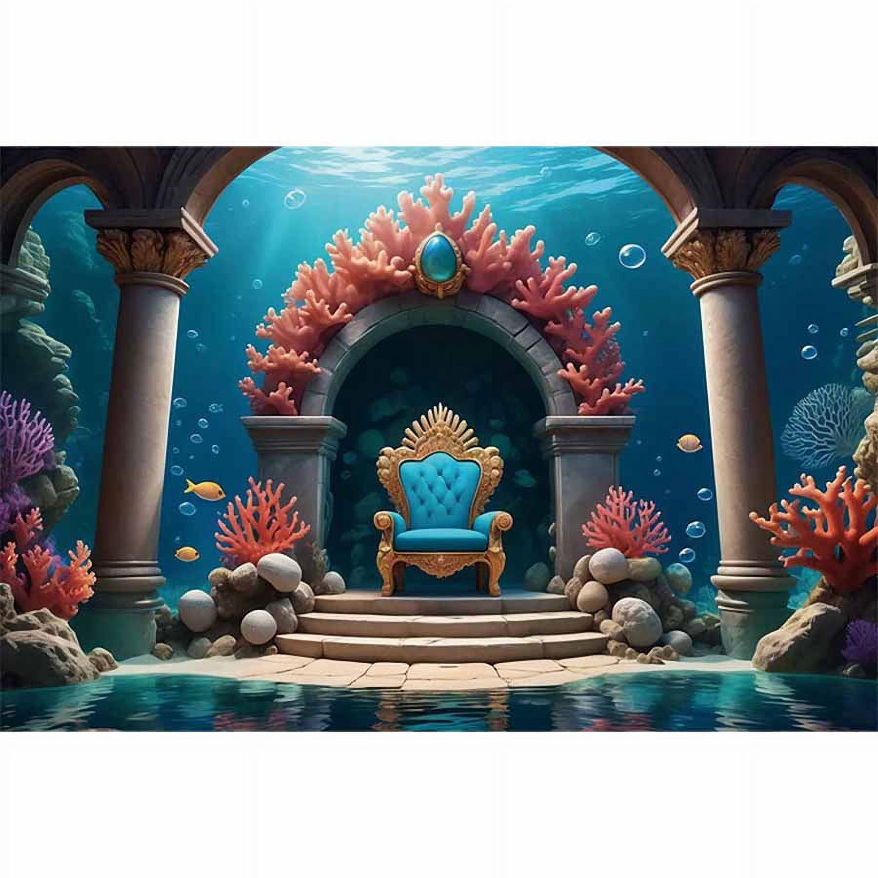 Undersea Thr Birthday Photography Background Baby Mermaid Party ...