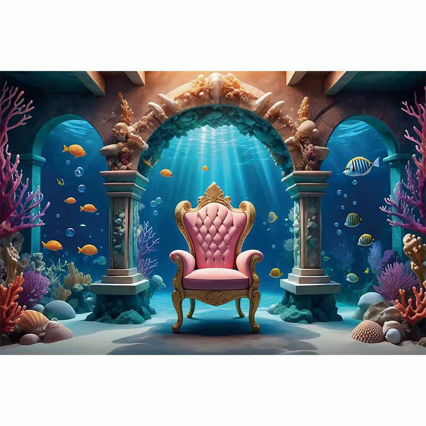 Undersea Thr Birthday Photography Background Baby Mermaid Party Photocall Backdrops Custom ...