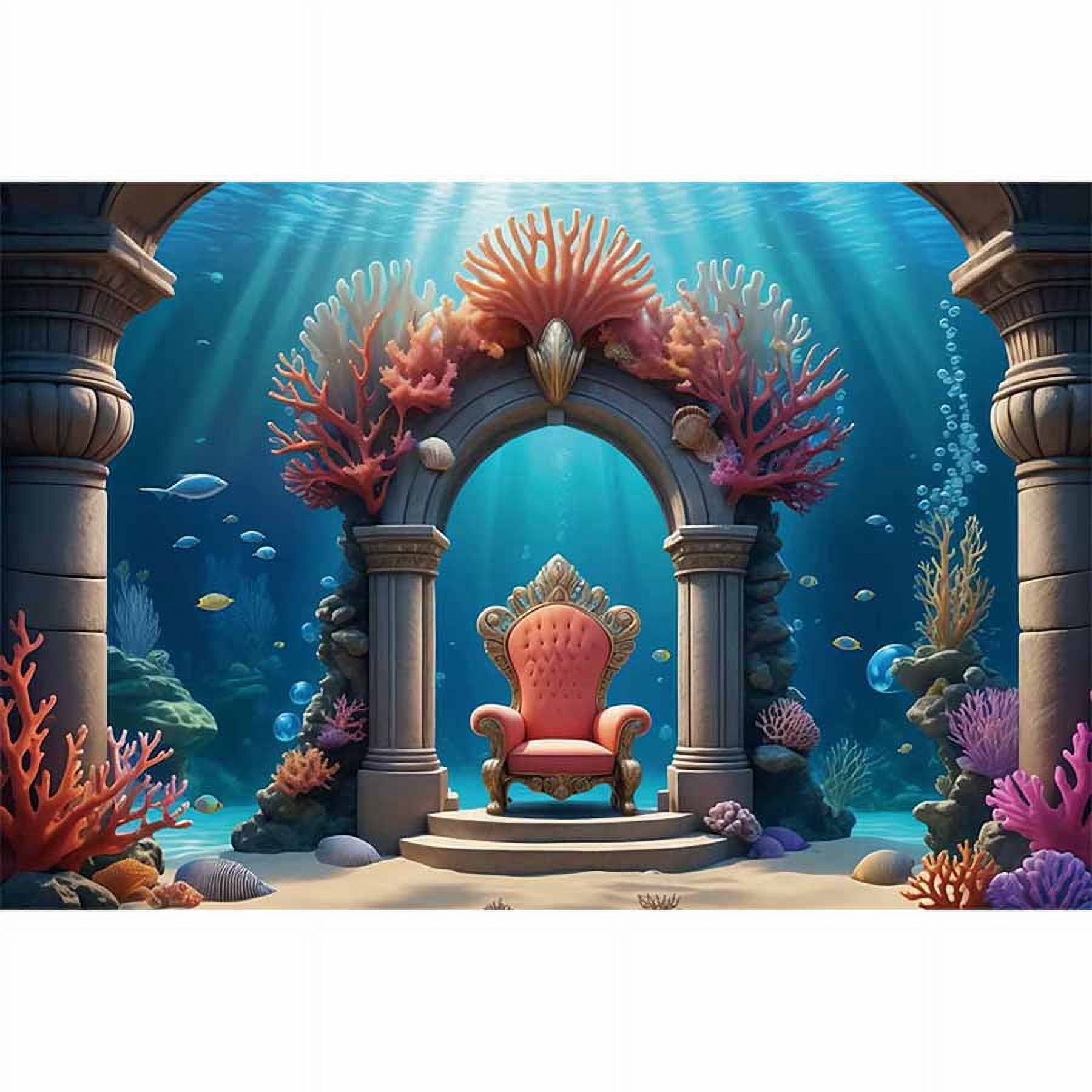 Undersea Thr Birthday Photography Background Baby Mermaid Party ...