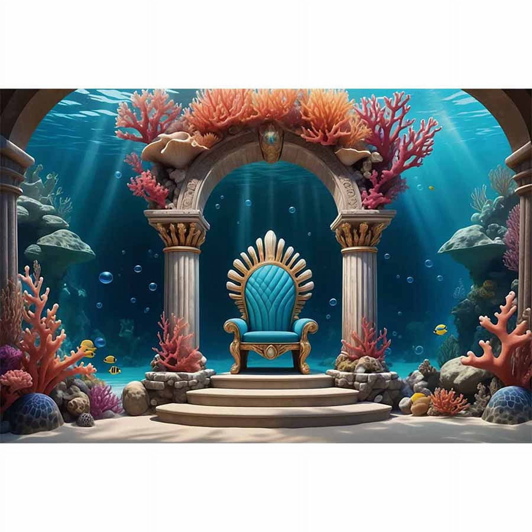 Undersea Thr Birthday Photography Background Baby Mermaid Party ...