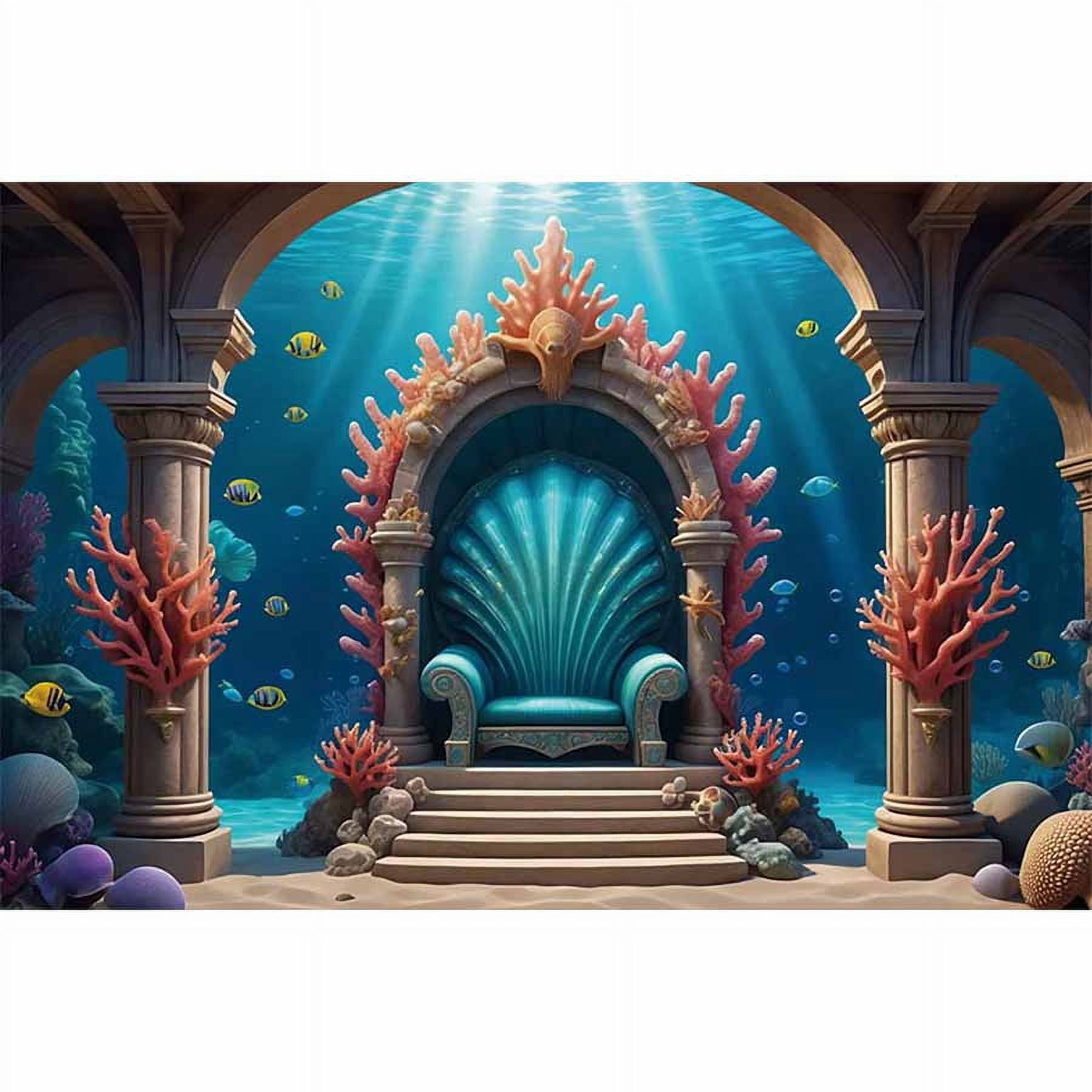 Undersea Thr Birthday Photography Background Baby Mermaid Party ...