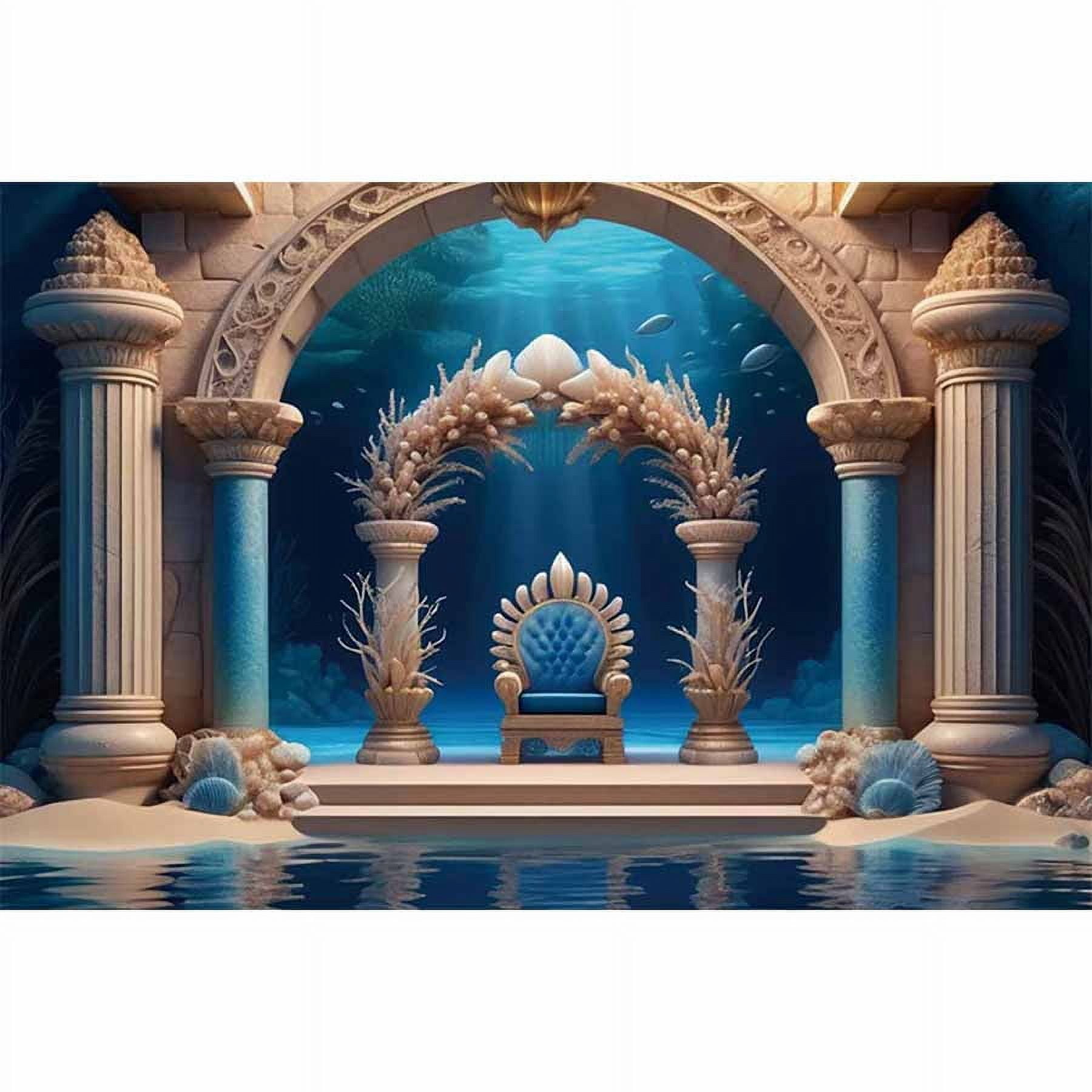 Undersea Thr Birthday Photography Background Baby Mermaid Party ...