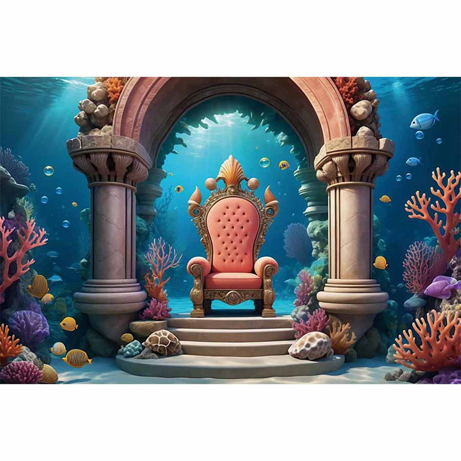 Undersea Thr Birthday Photography Background Baby Mermaid Party ...