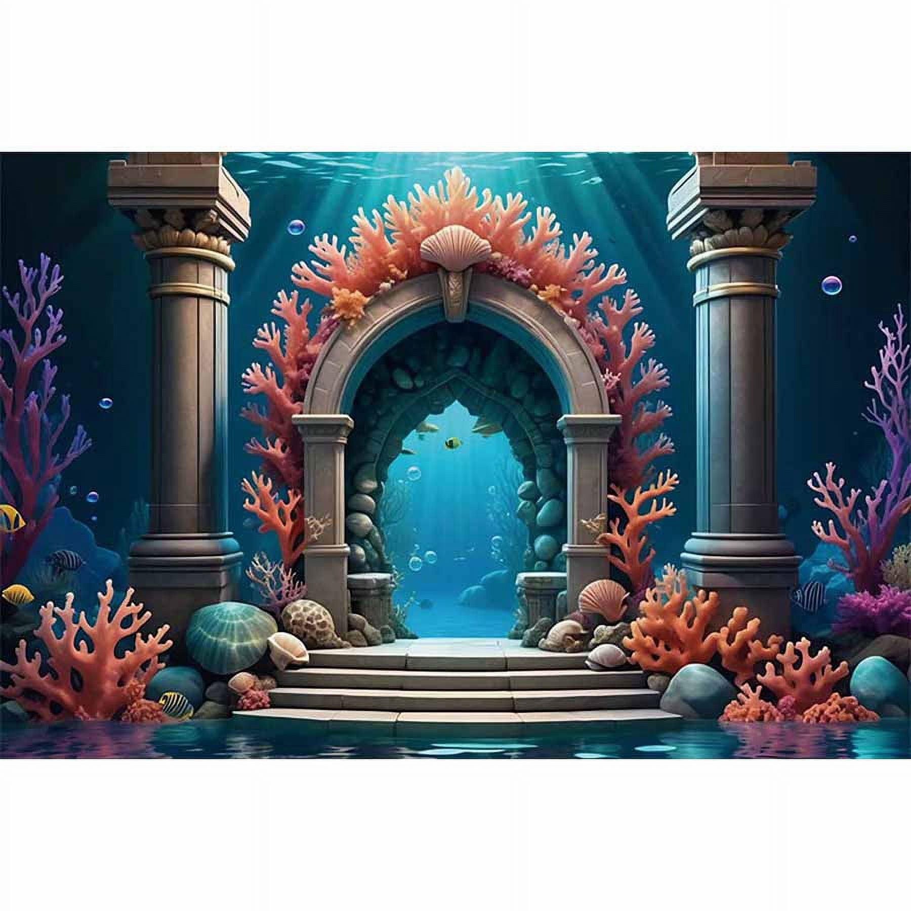 Undersea Thr Birthday Photography Background Baby Mermaid Party ...