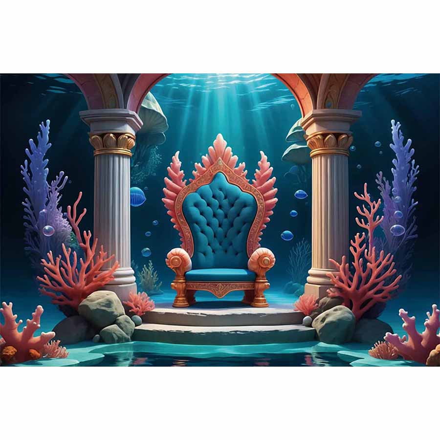 Undersea Thr Birthday Photography Background Baby Mermaid Party ...