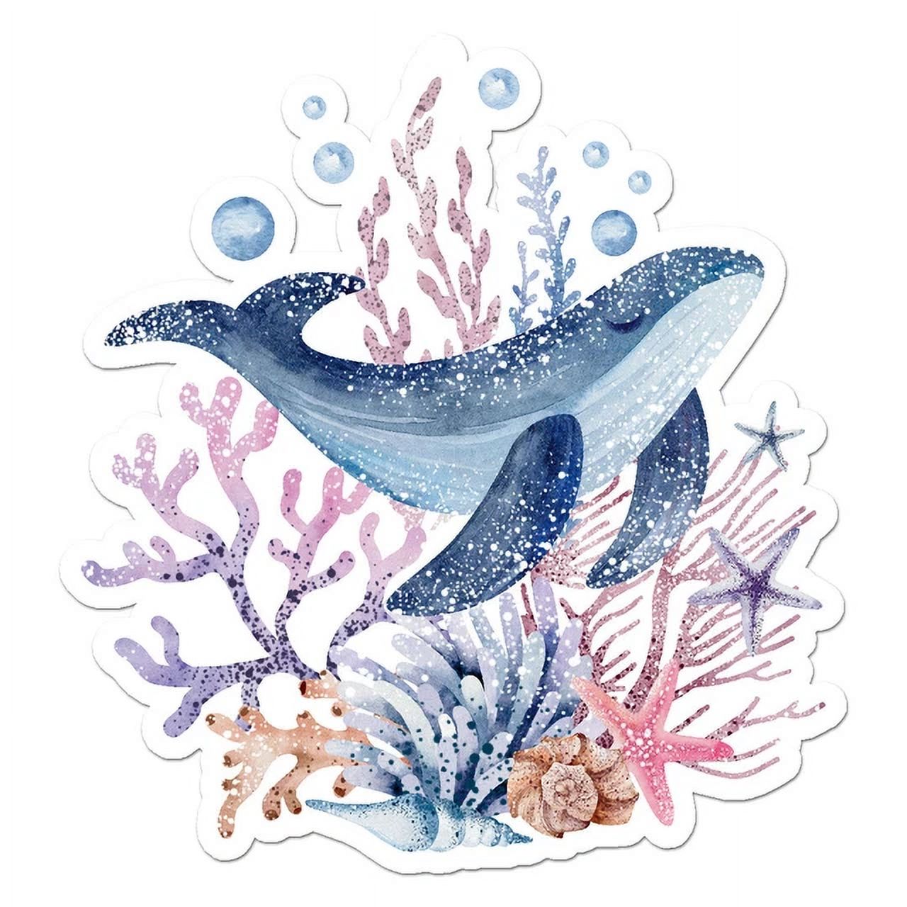 Undersea Whale Sticker Phone Decal Water Bottle Stickers Car Decals ...