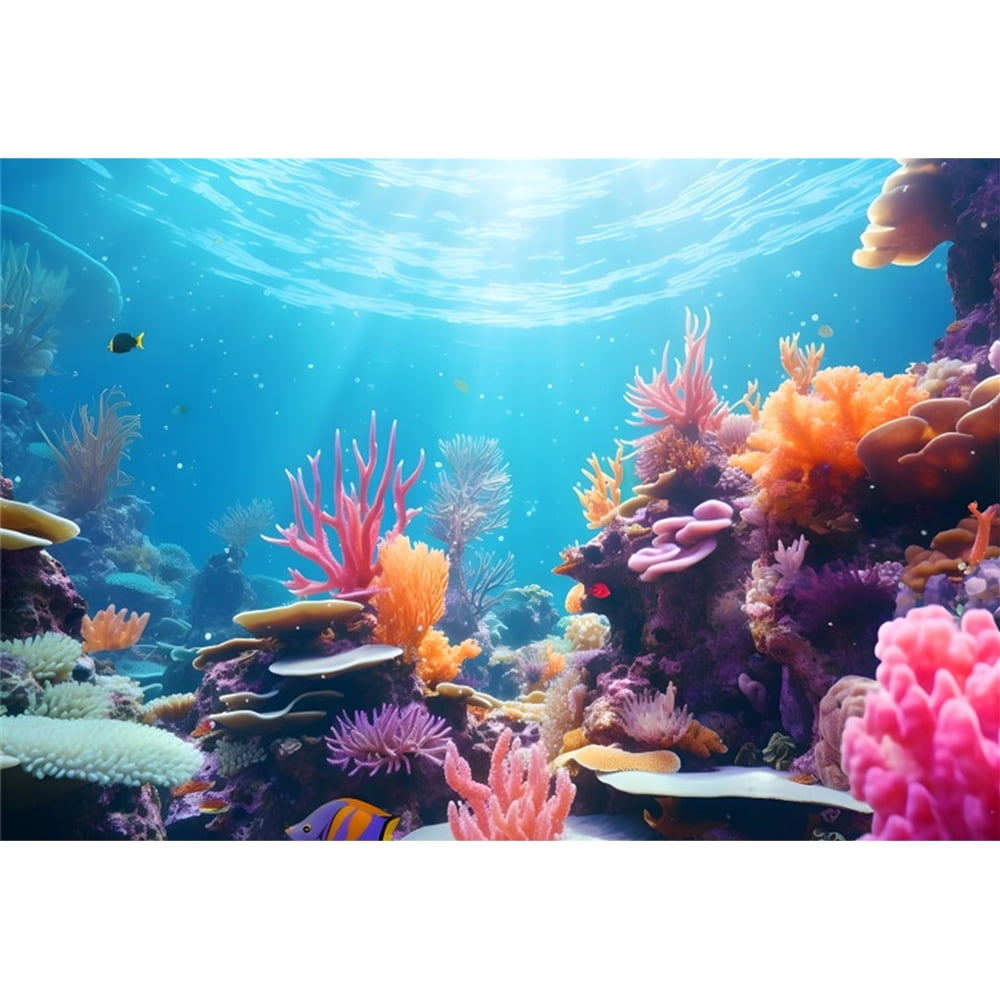 Undersea World Seabed Photography Backdrop Summer Ocean Underwater Fish ...