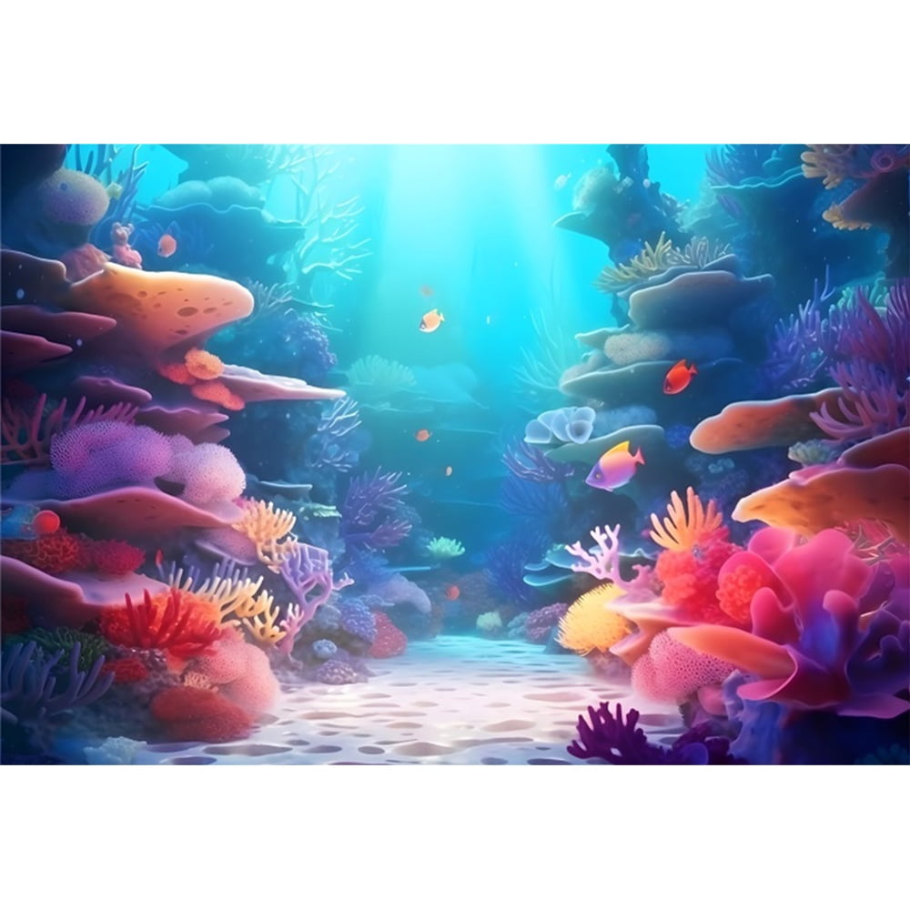Undersea World Seabed Photography Backdrop Summer Ocean Underwater Fish ...