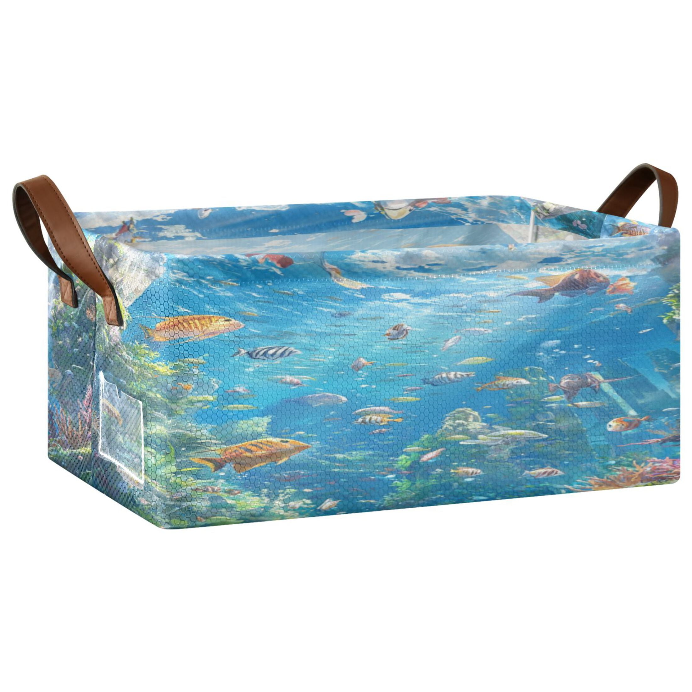 Undersea World Storage Basket Soccer Plaid Fabric Hoard Box Oversized ...