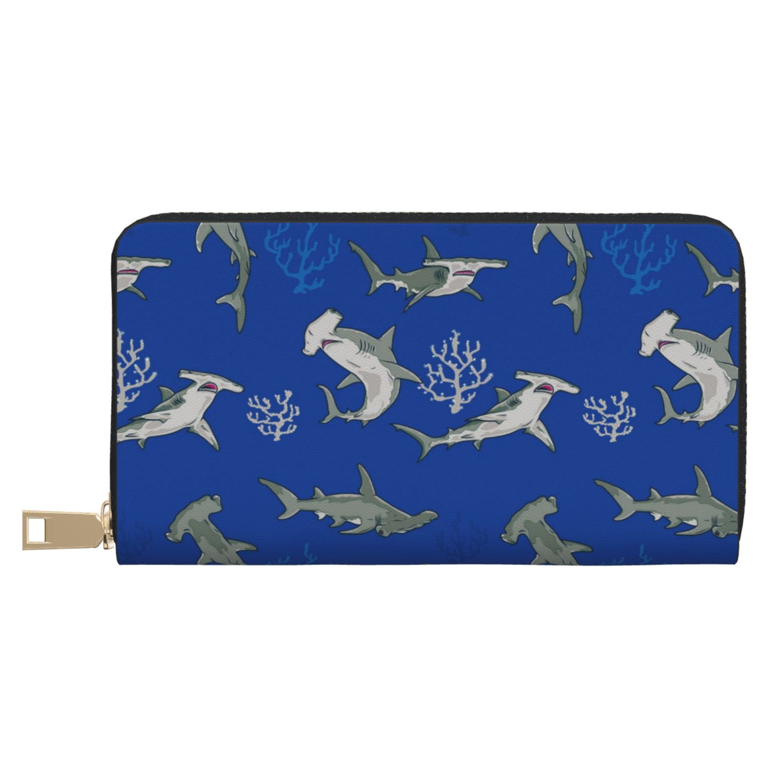 Undersea coral hammerhead shark Wallet Women, Leather Bifold Multi Card ...