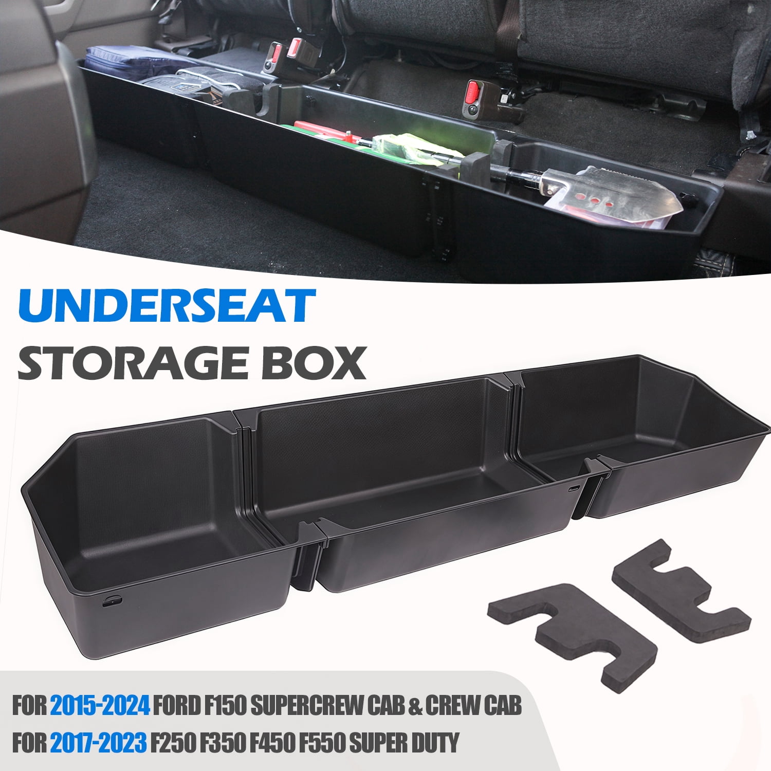 Underseat Storage Box, Fit for 2015-2024 Ford F150 Super Crew Cab, 2017 ...