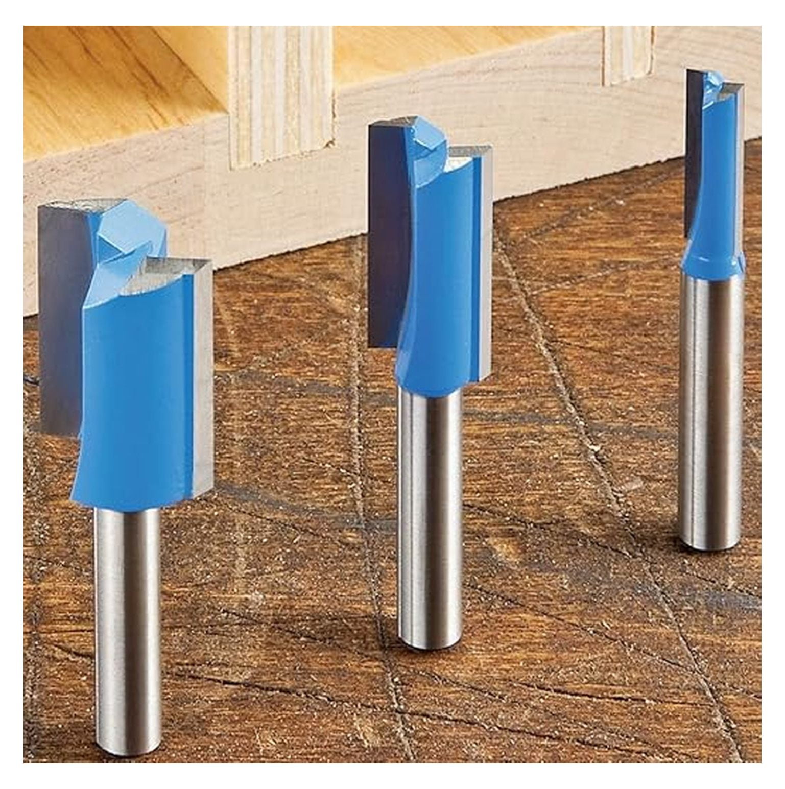 Undersized Plywood Router Bit Set - 3 Piece Straight Bits for Joinery ...