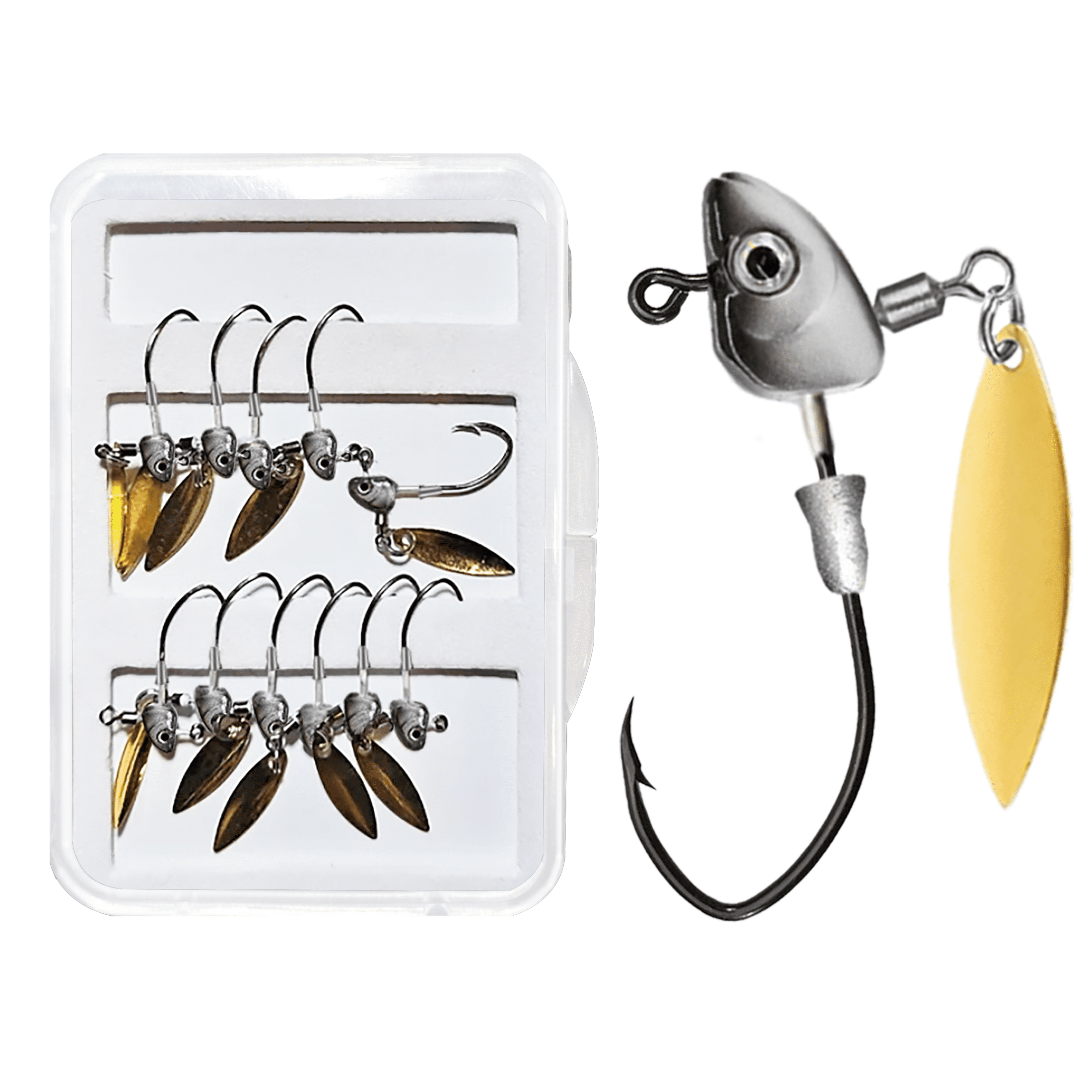 Underspin Jig Heads with Spinner Under, Perfect Fishing Jig Heads to ...