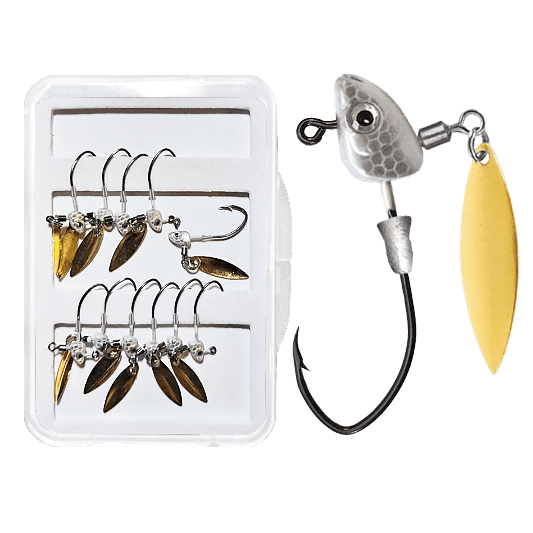 Underspin Jig Heads with Spinner Under, Perfect Fishing Jig Heads to ...