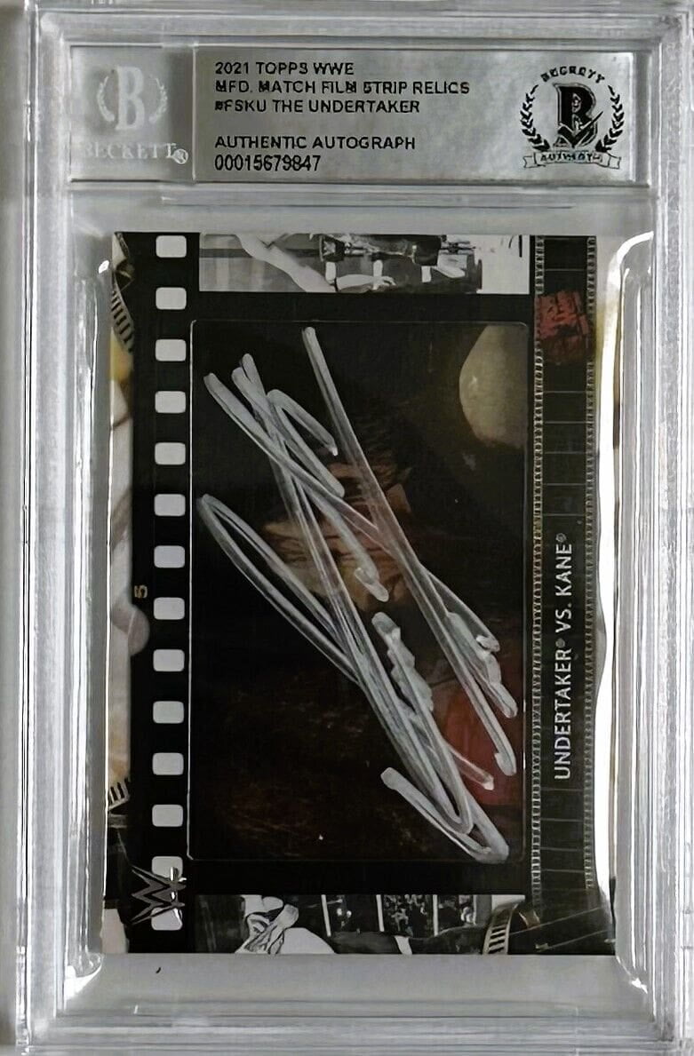 Undertaker Signed 2021 Topps MFD Match Film Strip Relics #FSKU Beckett ...