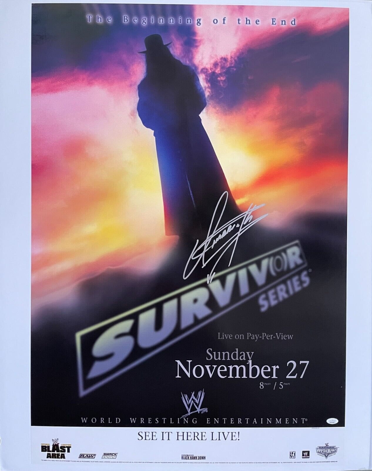 Undertaker Signed Autographed Survivor Series WWE Pay Per View Poster ...