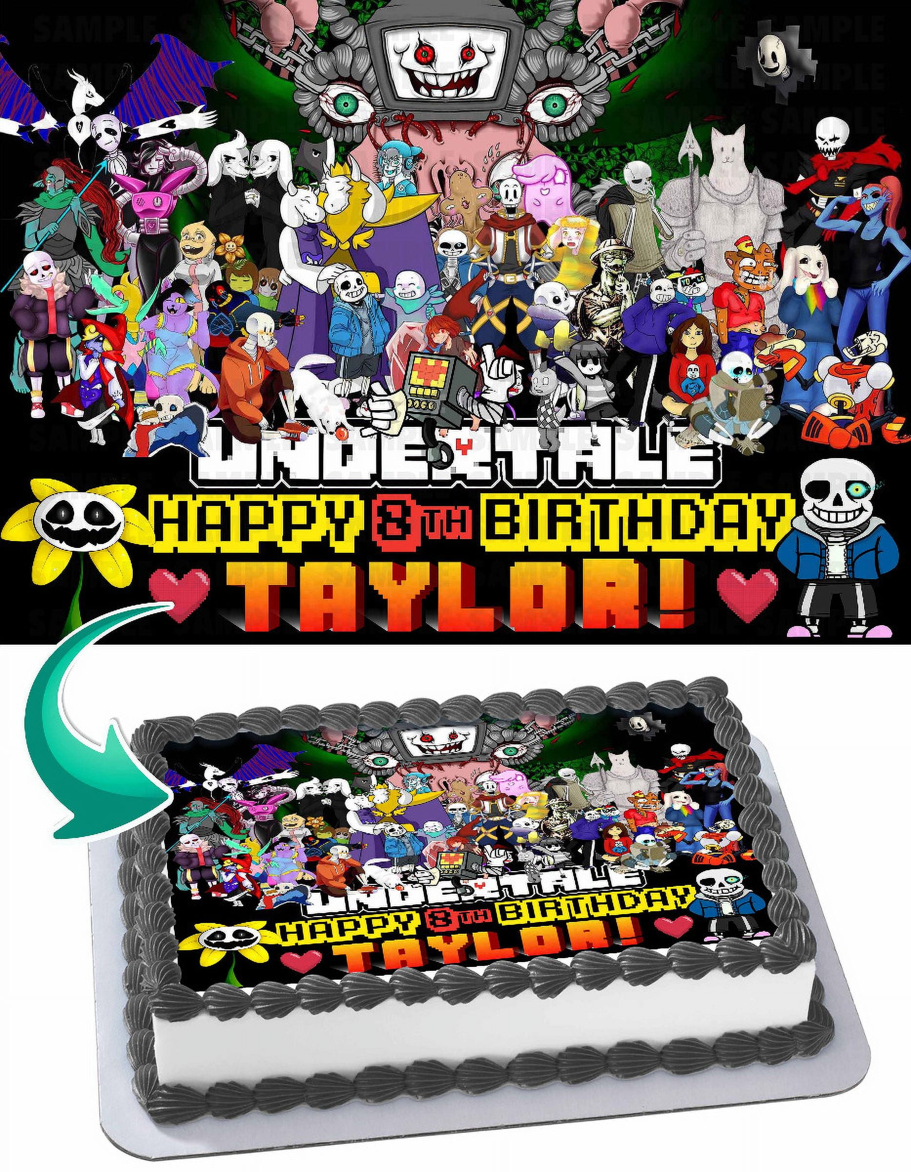 Undertale 2 Edible Cake Image Topper Personalized Birthday Party 1/4 ...