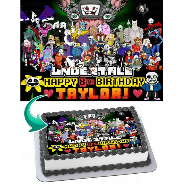 Undertale 2 Edible Cake Image Topper Personalized Birthday Party 1/4 ...