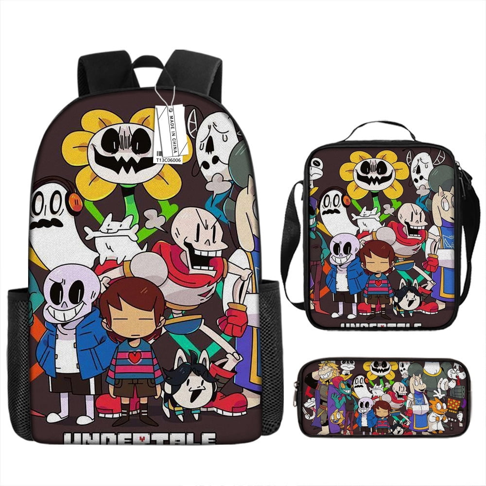 Undertale Anime Backpack Set 3 Pieces with Lunch Bag and Pencil Case ...