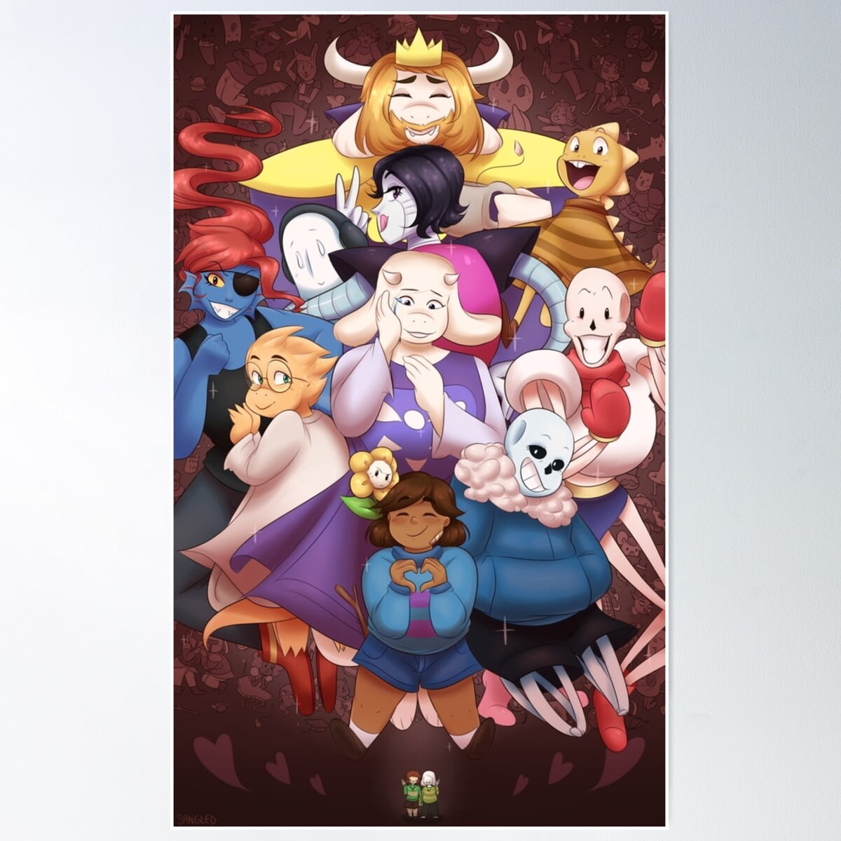 Undertale Anniversary Tribute Poster Wall Art, Modern Wall Decor For Living Room Bedroom, 8x12 ...