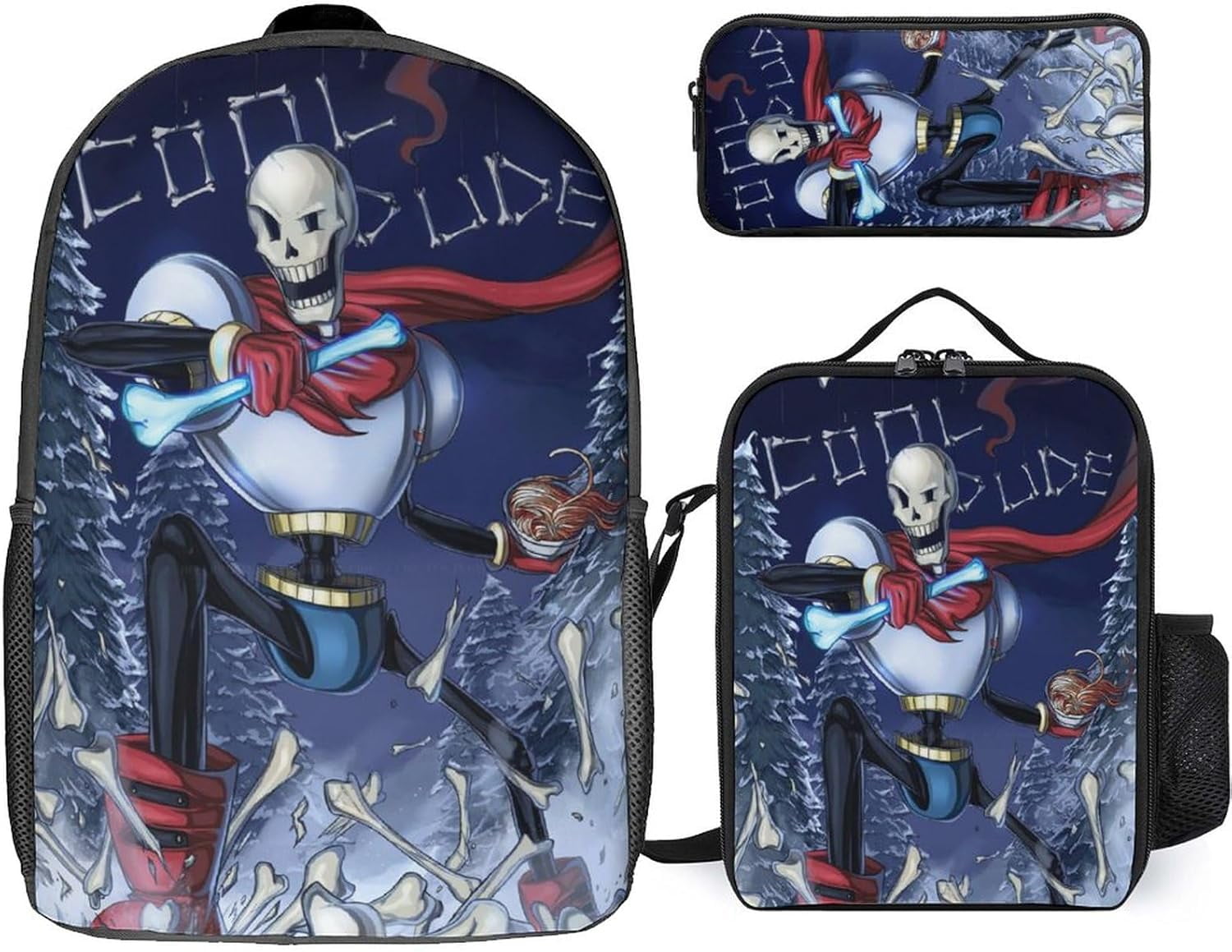 Undertale Backpack with Lunch Box Pencil Case 3 Piece Set Laptop ...