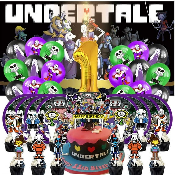 Undertale Balloons Party Supplies 1st Decor Tableware Birthday Cake ...