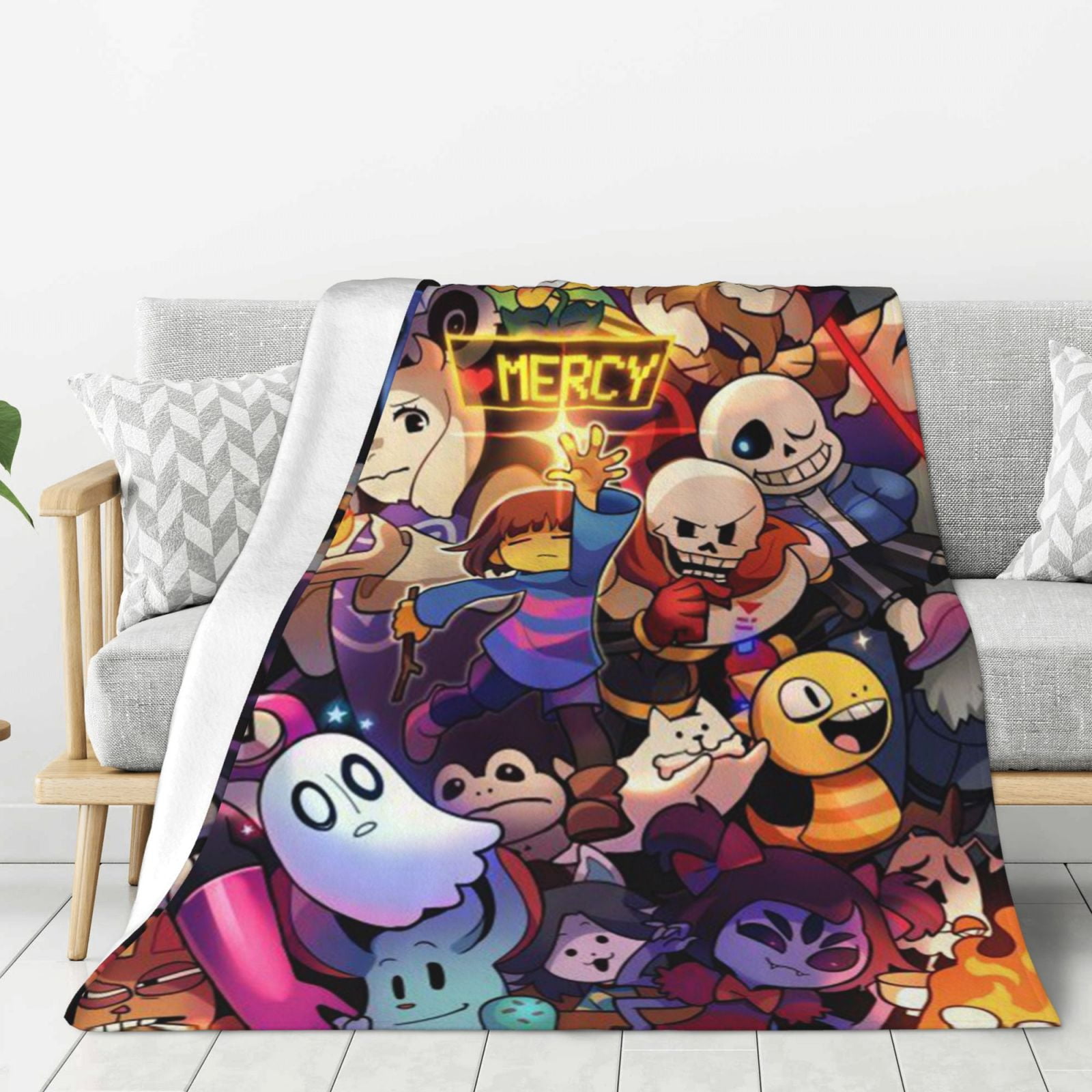 Undertale Bed Blanket Thick Plush Flannel Blanket Warm Fuzzy Throw ...
