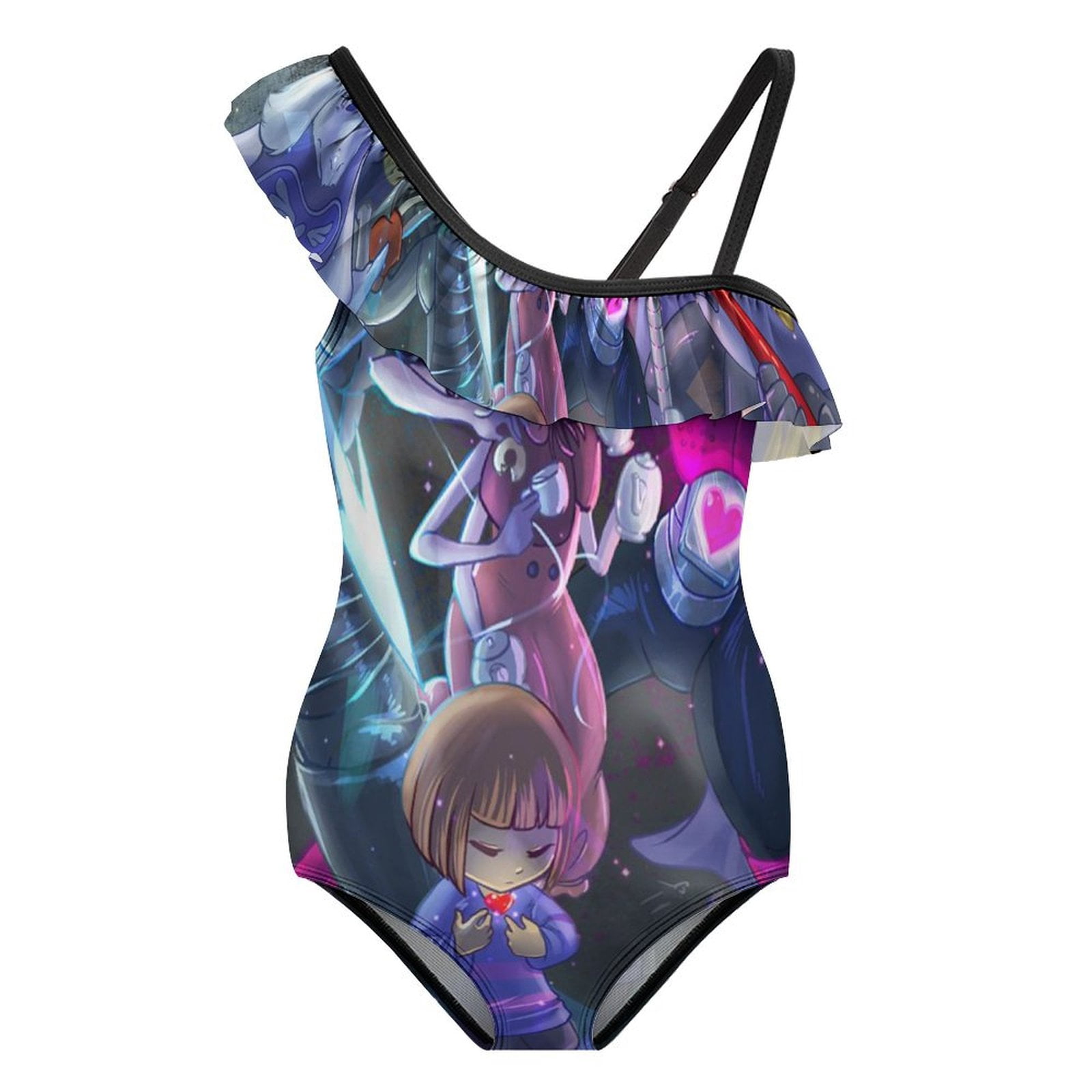 Undertale Character Kids Swimsuit Swimwear Adjustable One Shoulder ...