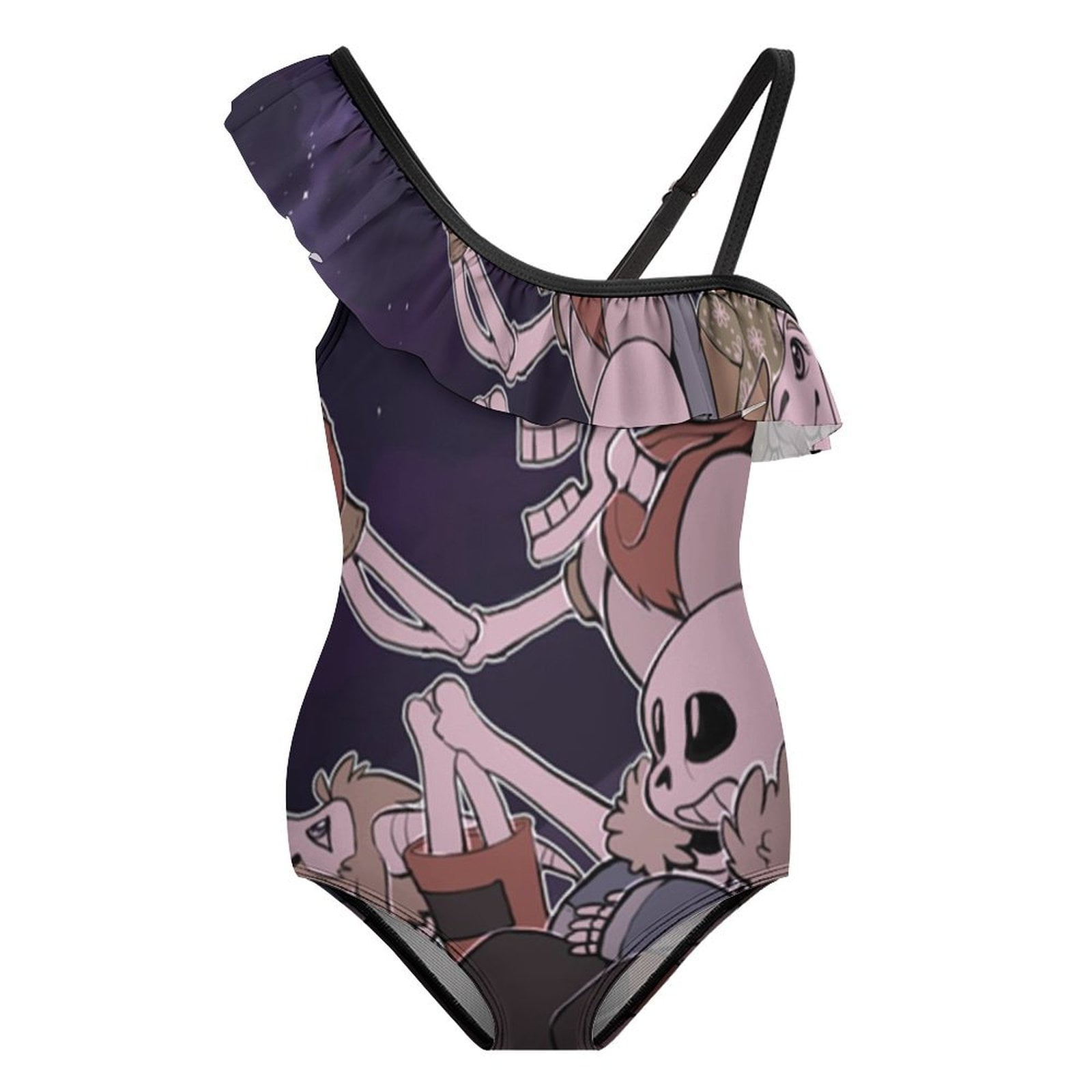 Undertale Characters Kids Swimsuit Swimwear Adjustable One Shoulder ...