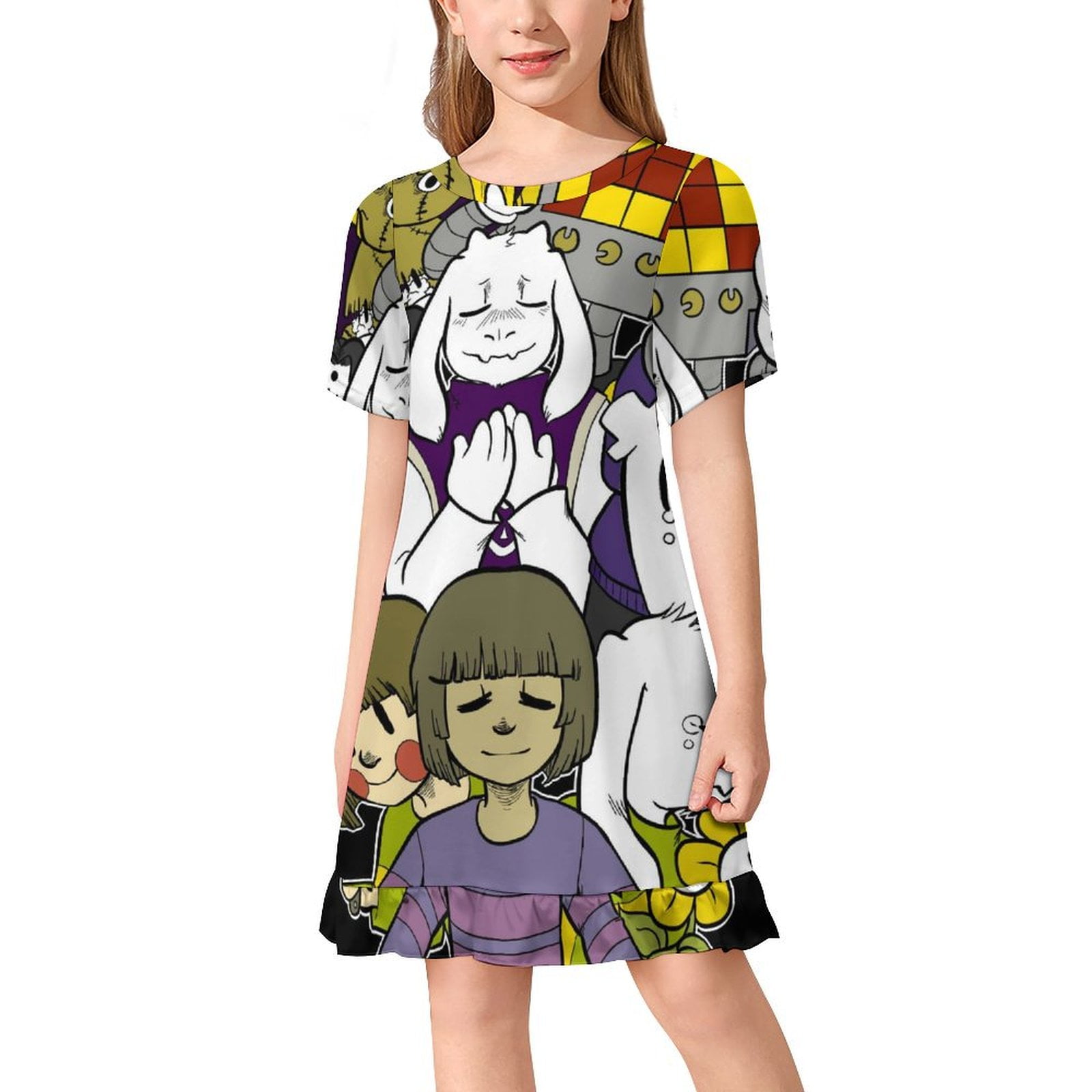 Undertale Game Play Children's Short Sleeved Dress 3D Printed Classical ...