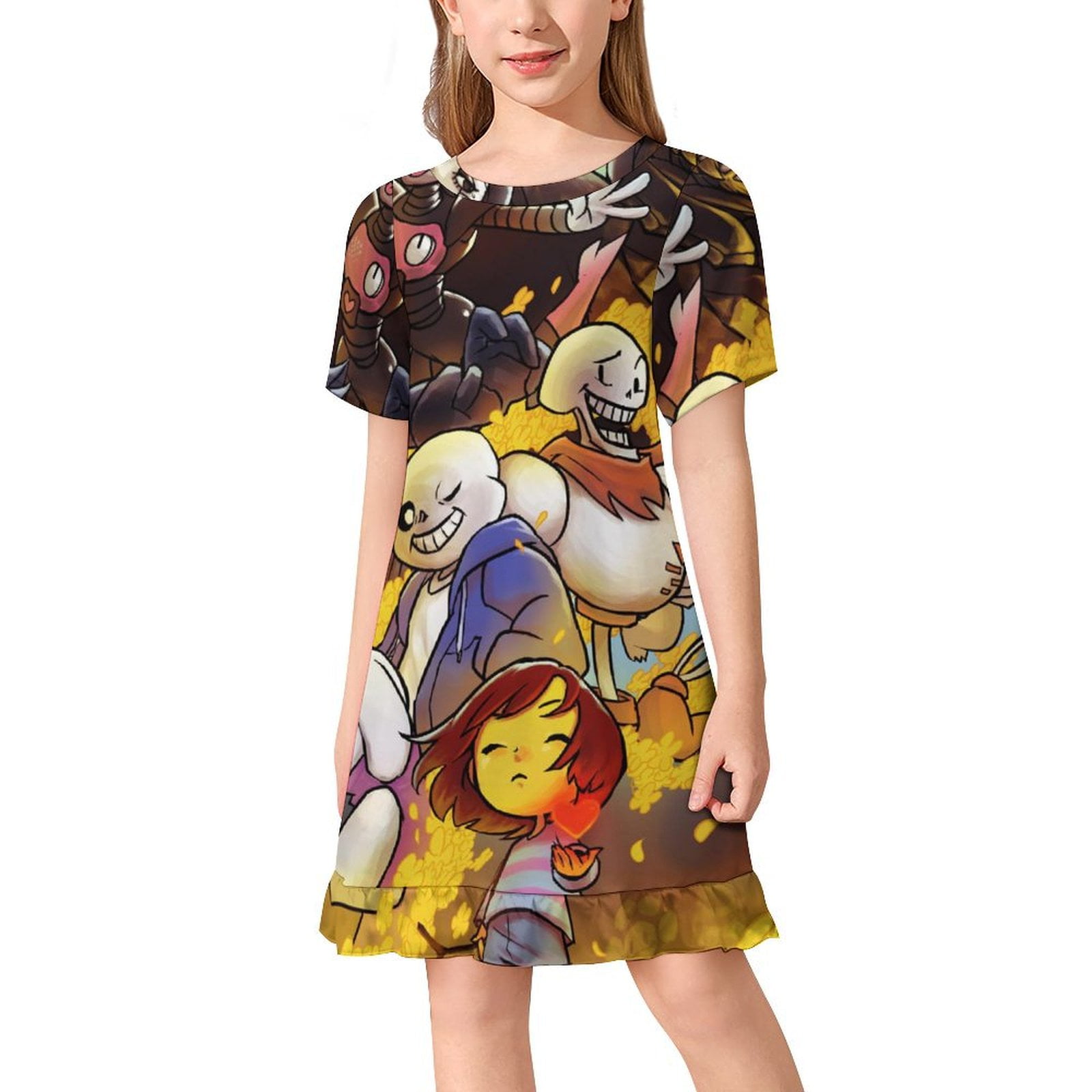Undertale Game Poster Children's Short Sleeved Dress 3D Printed ...