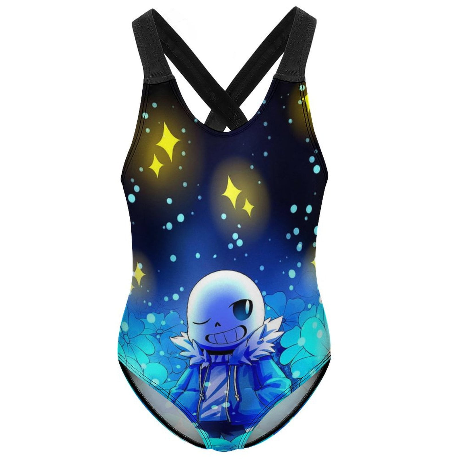 Undertale Game Sans Galaxy Children's One-piece Swimsuit Summer Girl's ...
