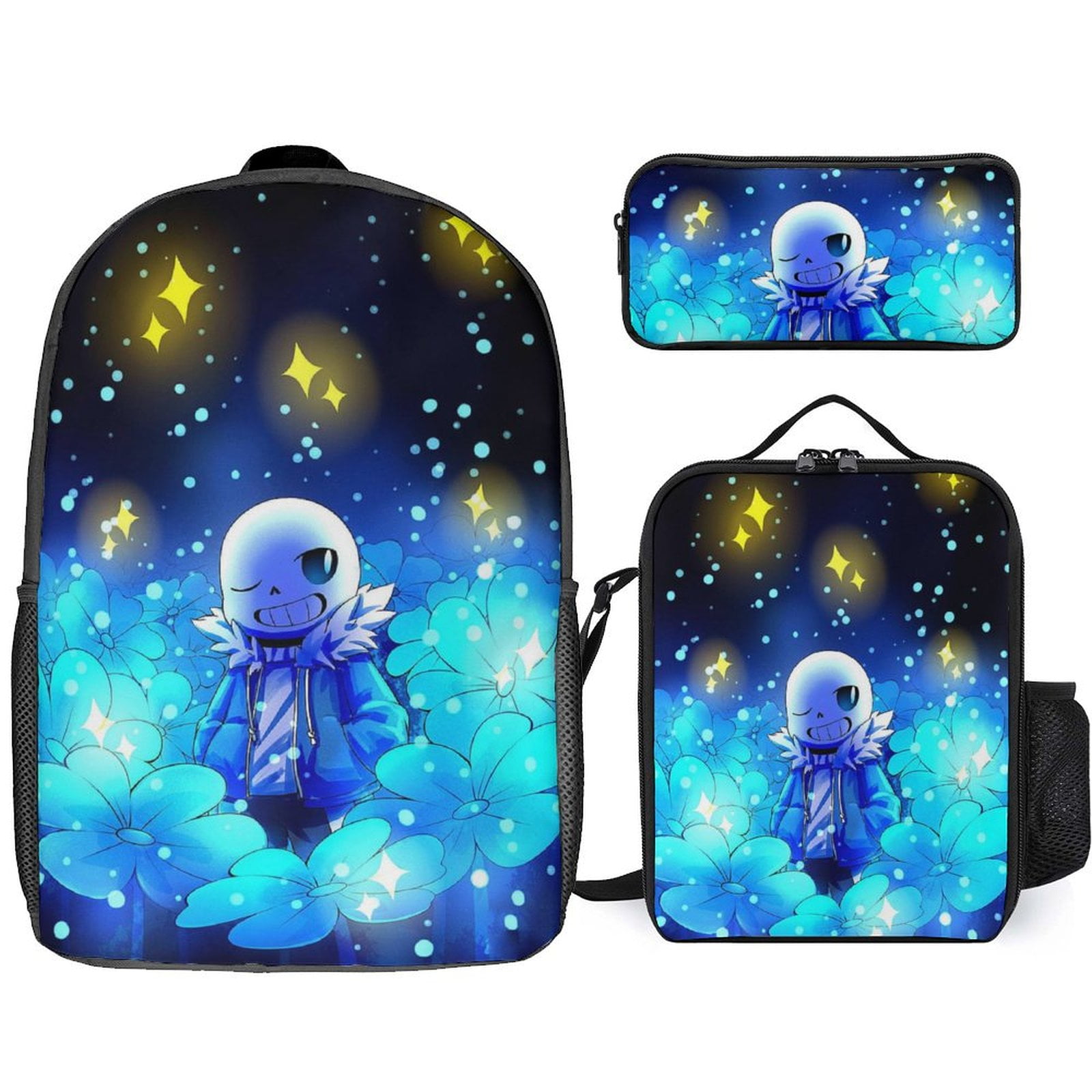 Undertale Game Sans Galaxy Schoolbag With Lunch Bag Pencil Case Set ...