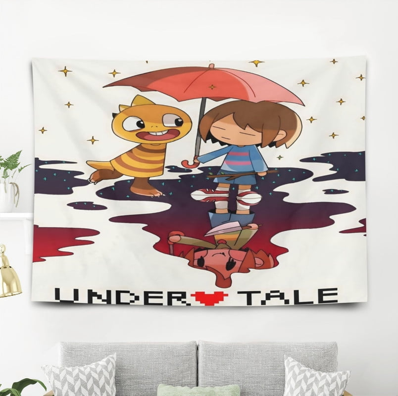 Undertale Pattern Wall Hanging 50*60 Inches High-Quality Peach Skin ...