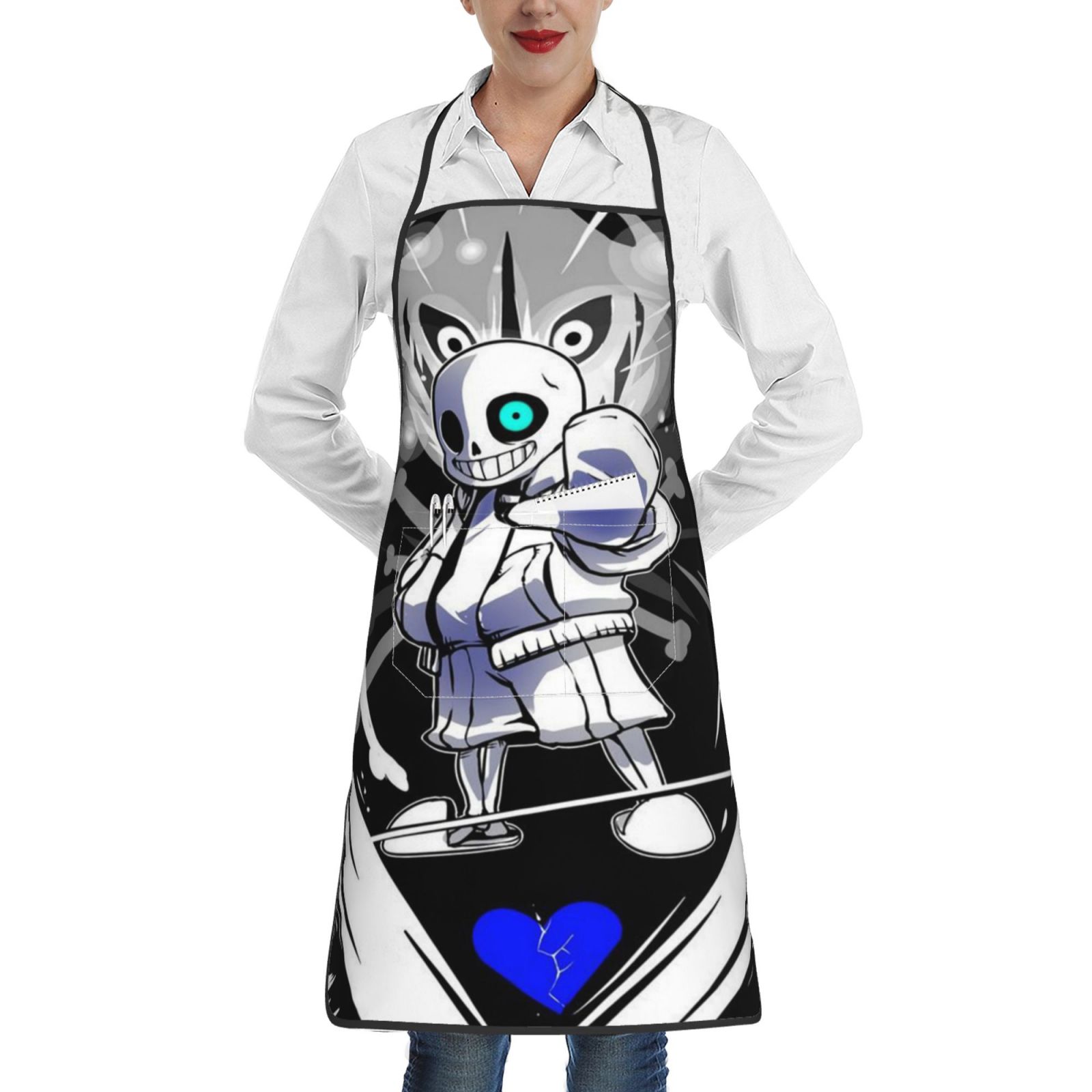 Undertale Sans Apron With 2 Pockets For Cooking Baking Painting For Men ...