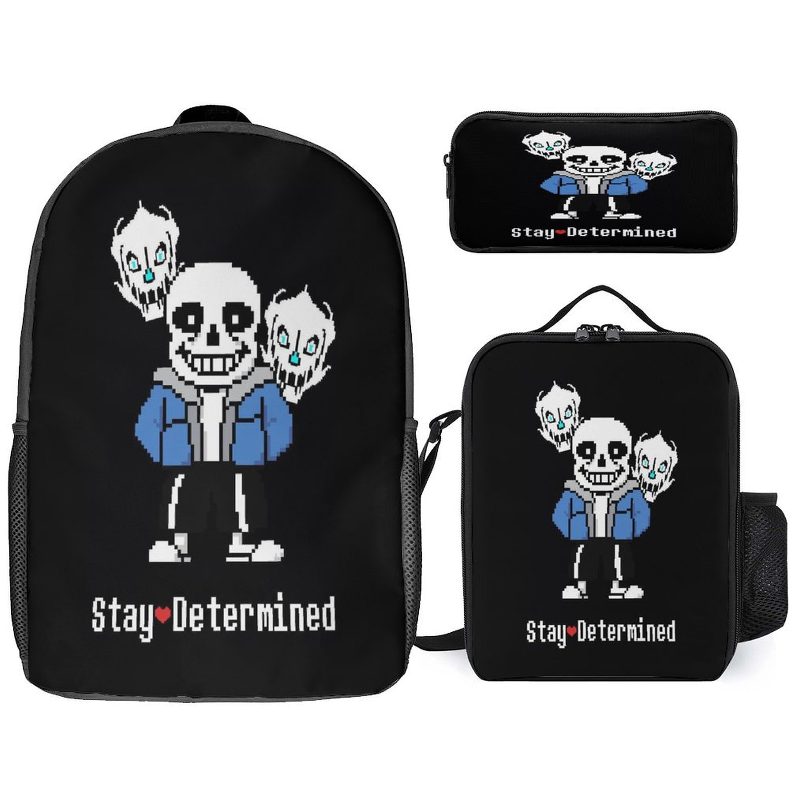 Undertale Sans Backpack Set 3PCS Schoolbag Sets with Lunch Bag Pencil ...