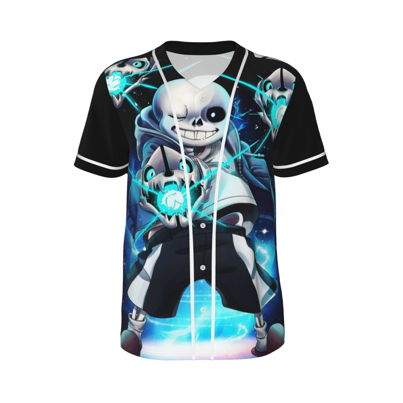 Undertale Sans Baseball Jersey Shirts Spring Summer Men Button Shirt ...