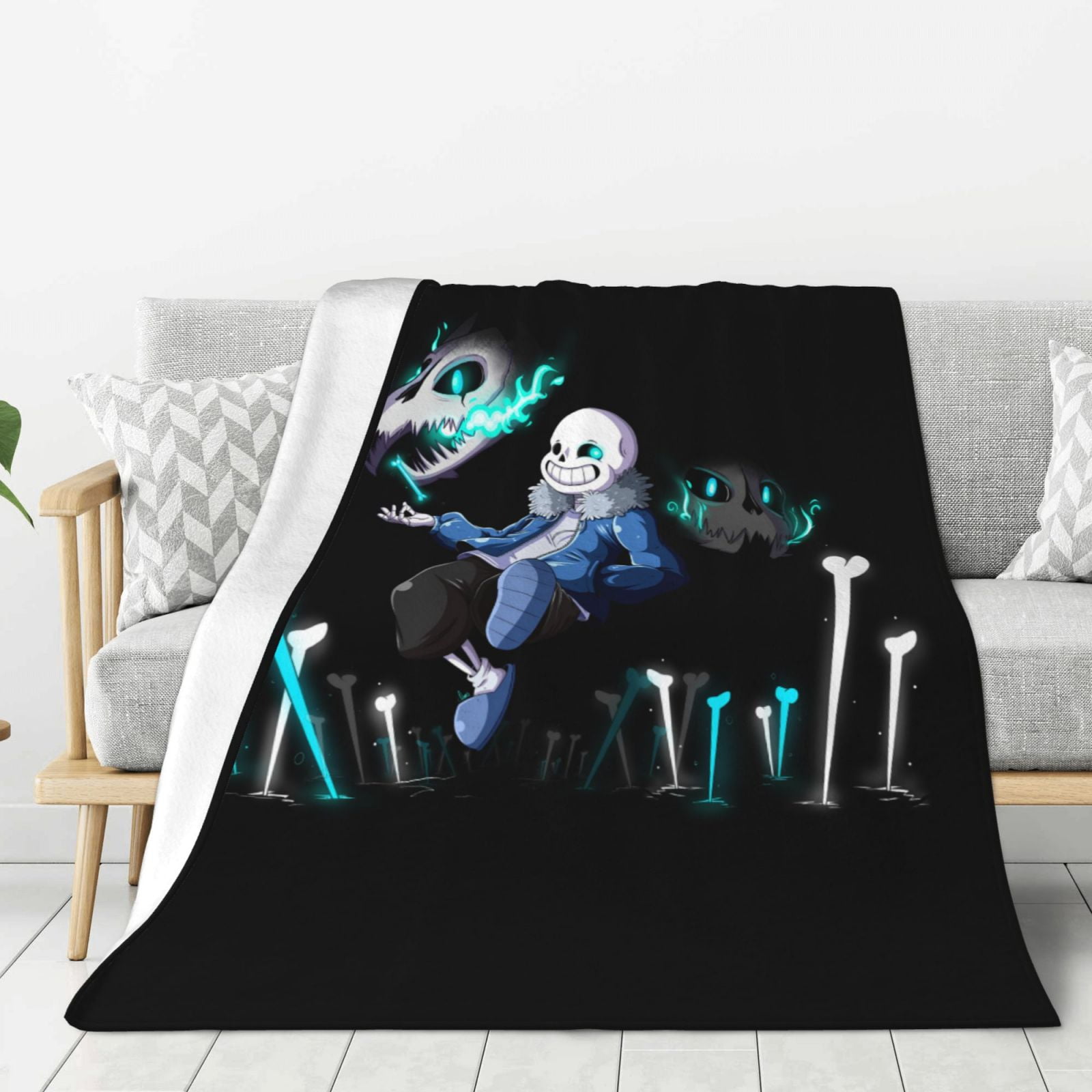 Undertale Sans Bed Blanket Thick Plush Flannel Blanket Warm Fuzzy Throw ...