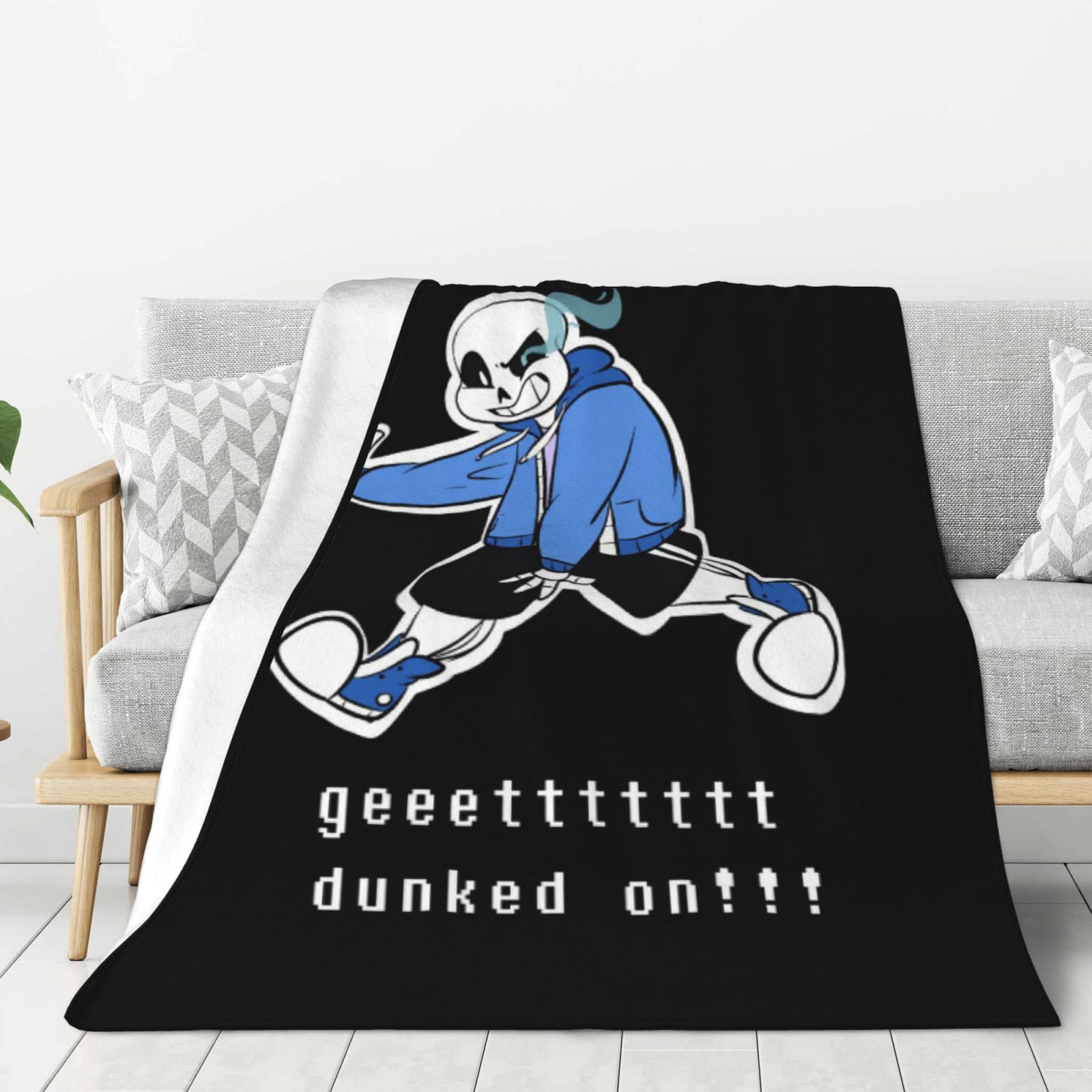 Undertale Sans Bed Blanket Thick Plush Flannel Blanket Warm Fuzzy Throw ...