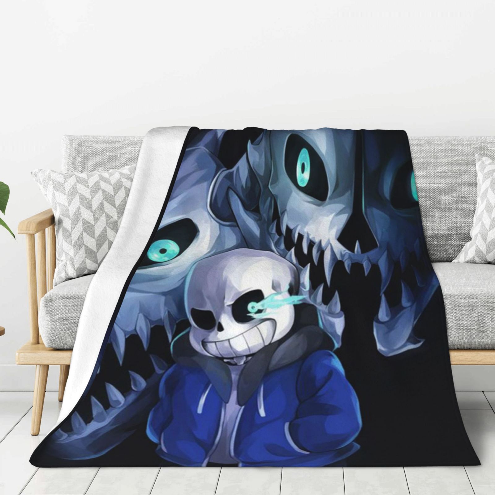 Undertale Sans Bed Blanket Thick Plush Flannel Blanket Warm Fuzzy Throw ...
