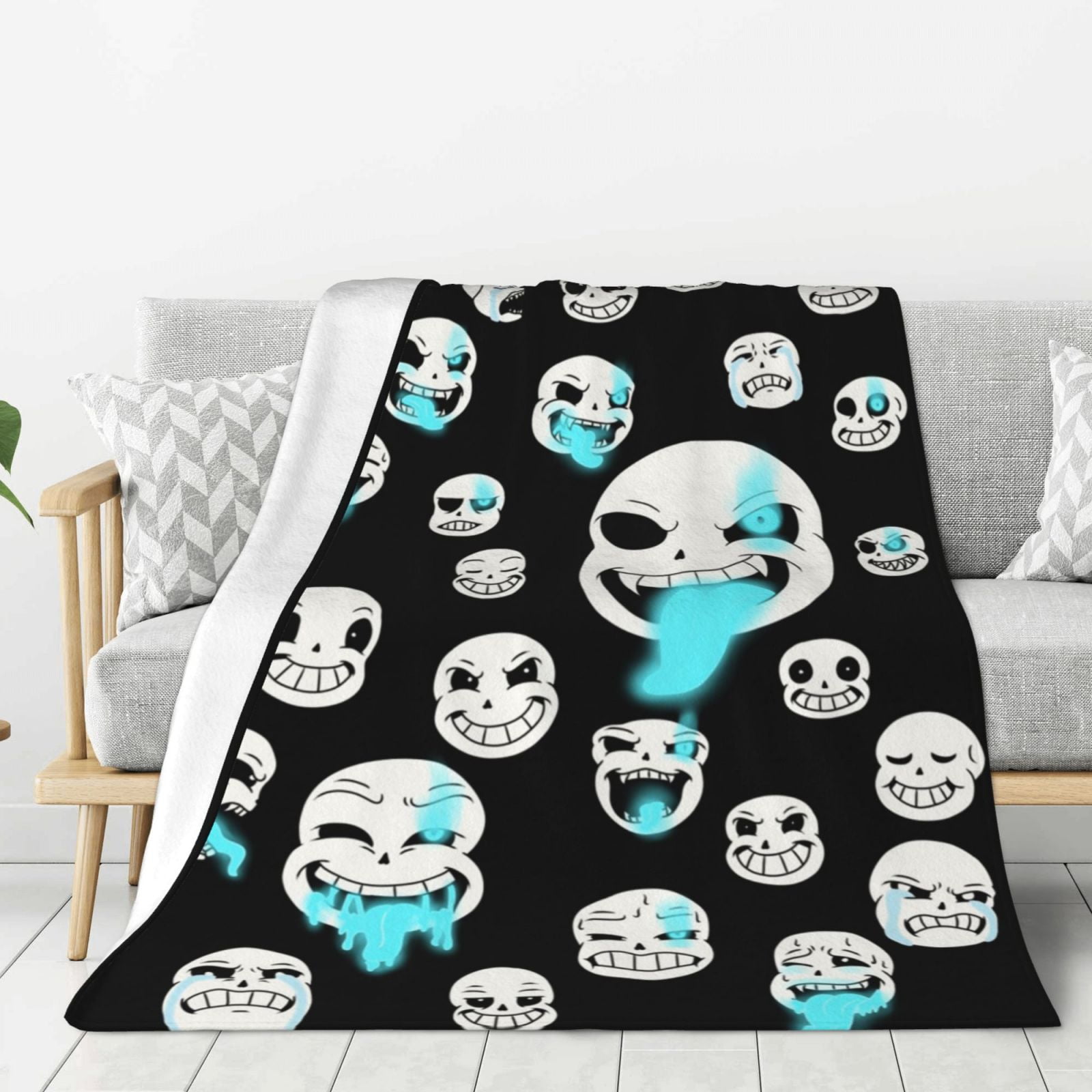 Undertale Sans Bed Blanket Thick Plush Flannel Blanket Warm Fuzzy Throw ...