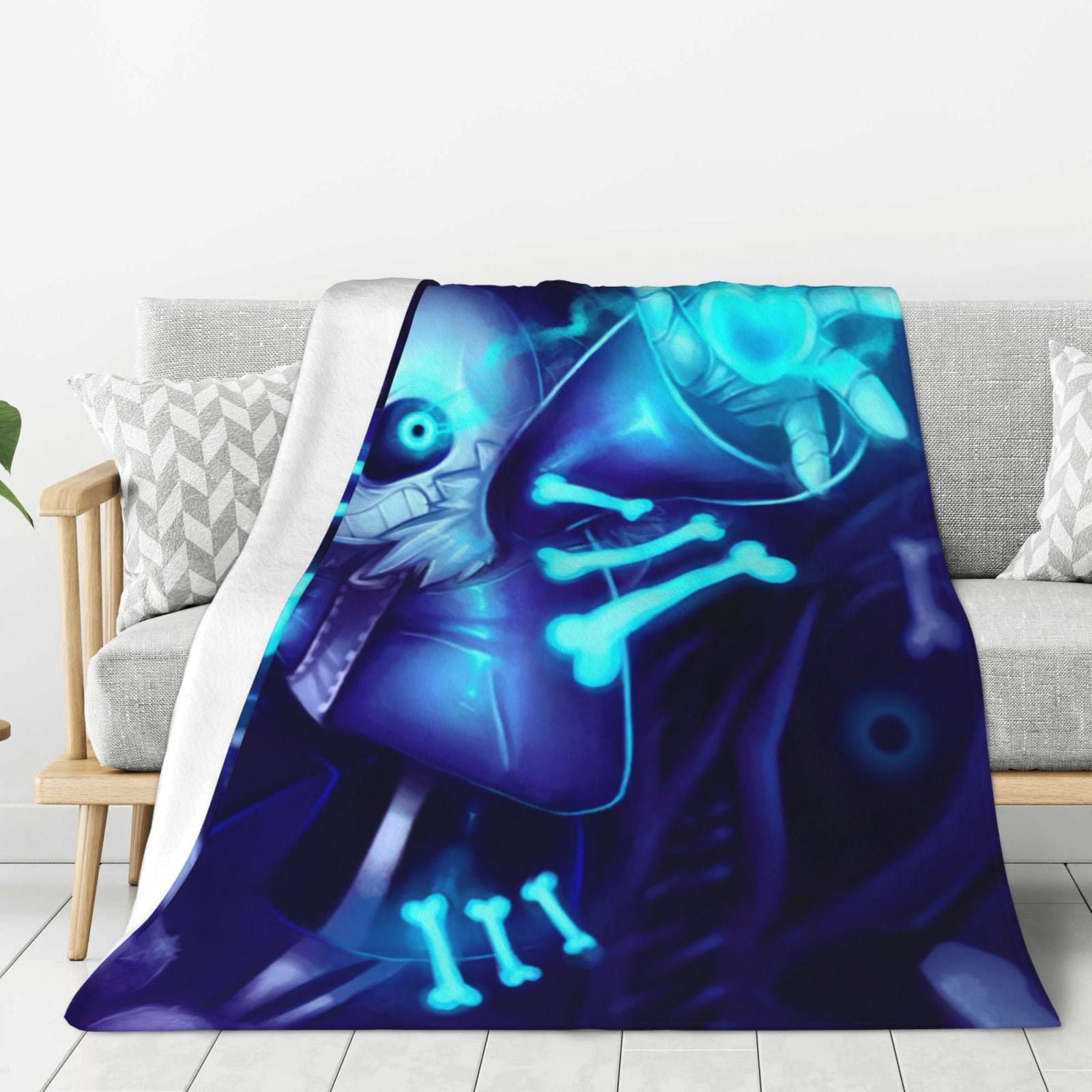 Undertale Sans Bed Blanket Thick Plush Flannel Blanket Warm Fuzzy Throw ...