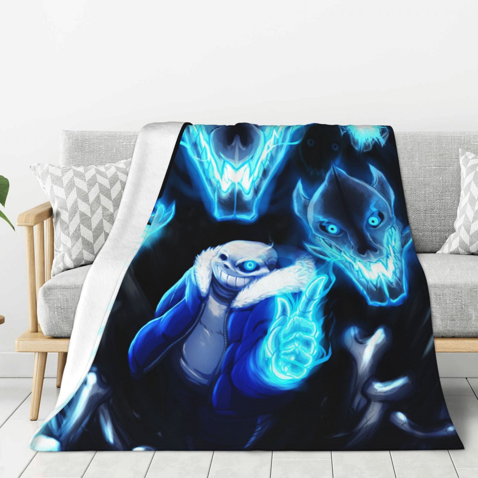 Undertale Sans Bed Blanket Thick Plush Flannel Blanket Warm Fuzzy Throw ...