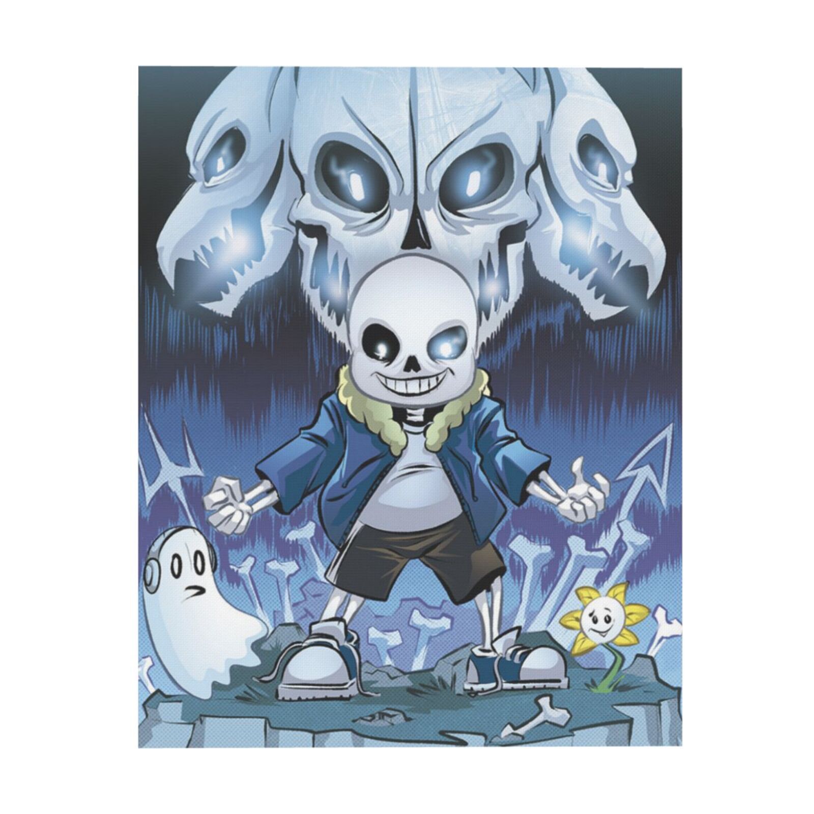 Undertale Sans Cartoon Canvas Decorative Poster Gift Art Picture ...