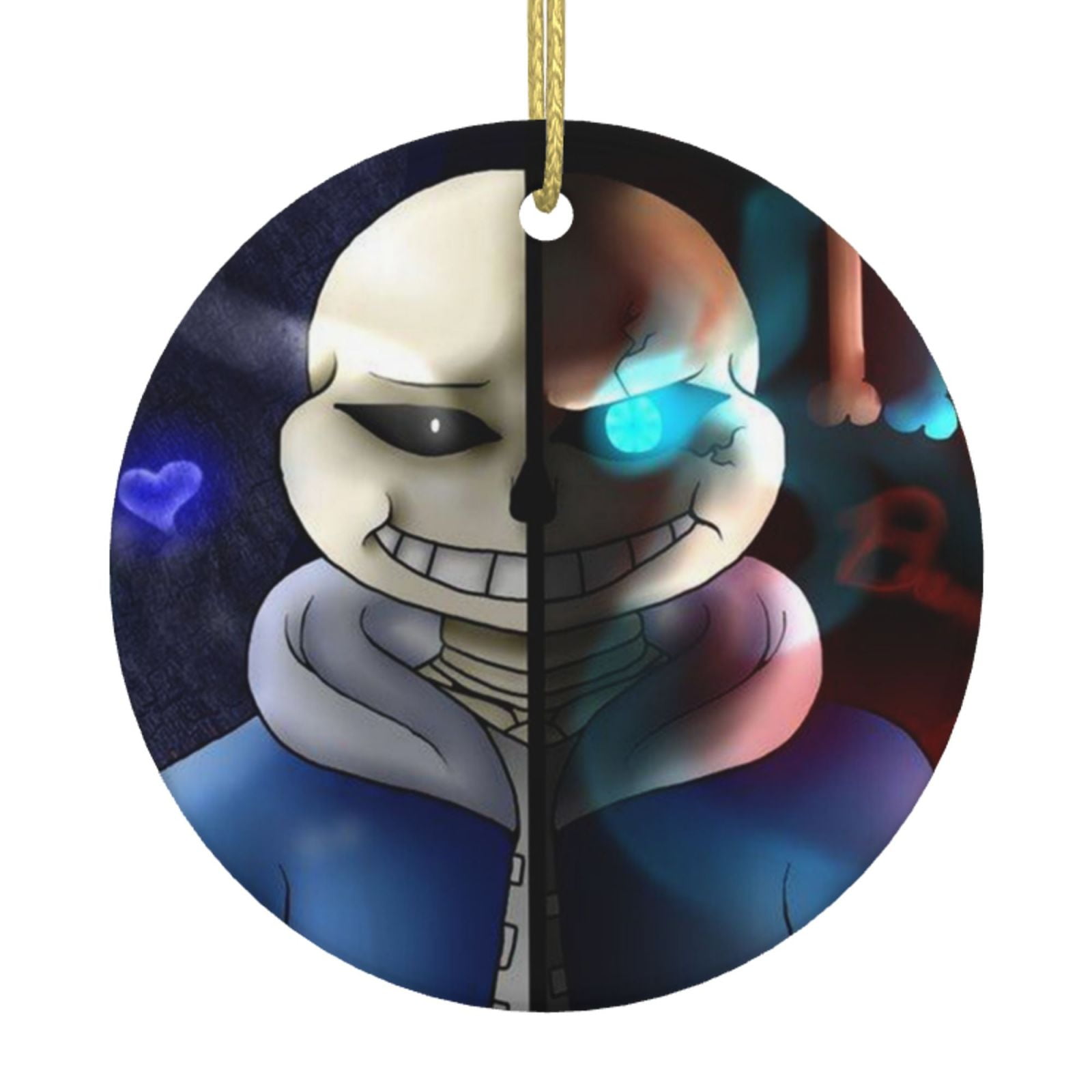 Undertale Sans Character Christmas Tree Hanging Ornaments Round Ceramic ...