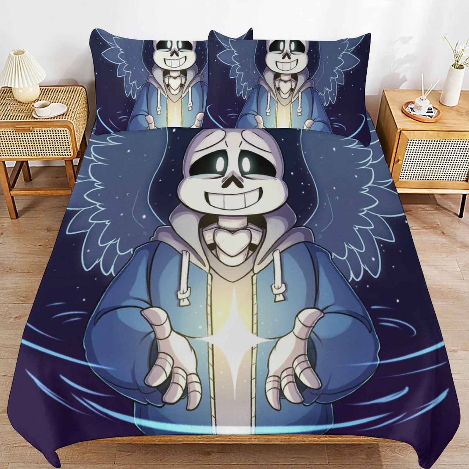 Undertale Sans Duvet Cover 3 Piece Bedding Set,Teen Comforter Cover Set ...