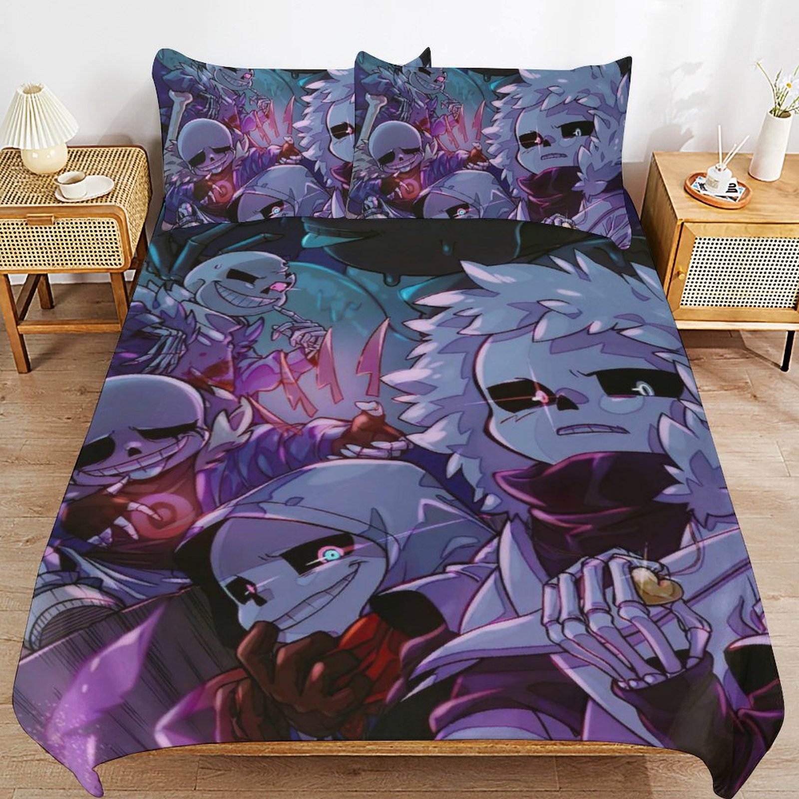 Undertale Sans Duvet Cover 3 Piece Bedding Set,Teen Comforter Cover Set ...