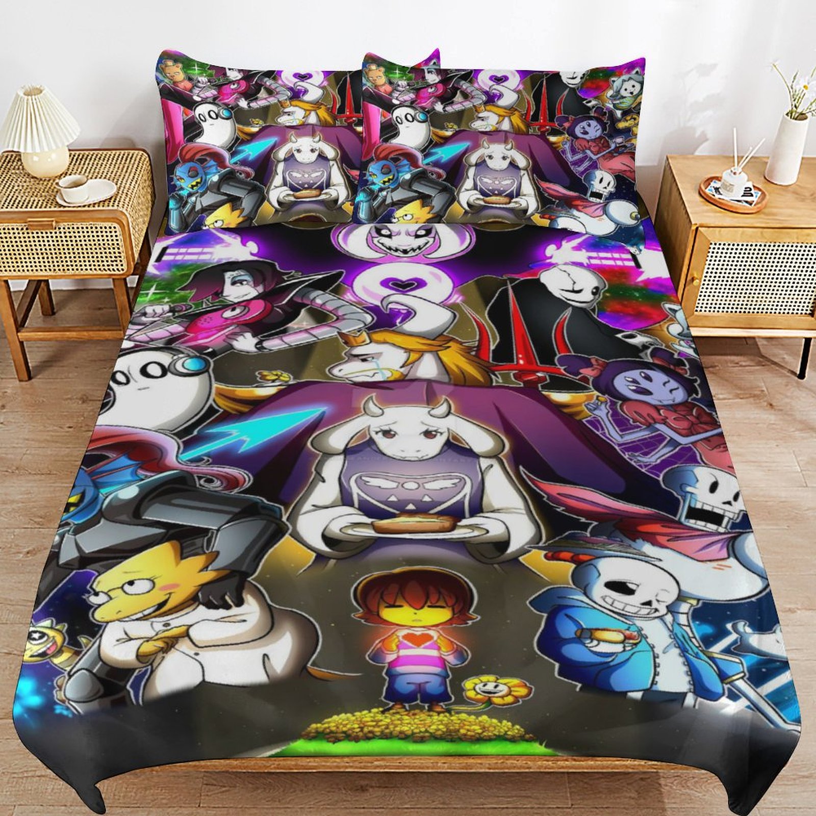 Undertale Sans Duvet Cover 3 Piece Bedding Set,Teen Comforter Cover Set ...