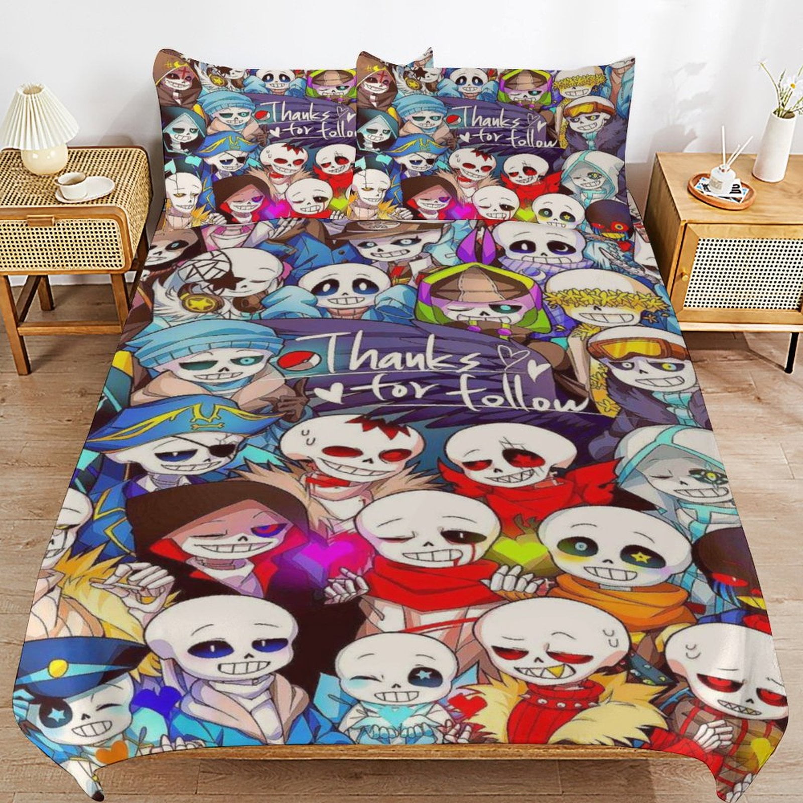Undertale Sans Duvet Cover 3 Piece Bedding Set,Teen Comforter Cover Set ...